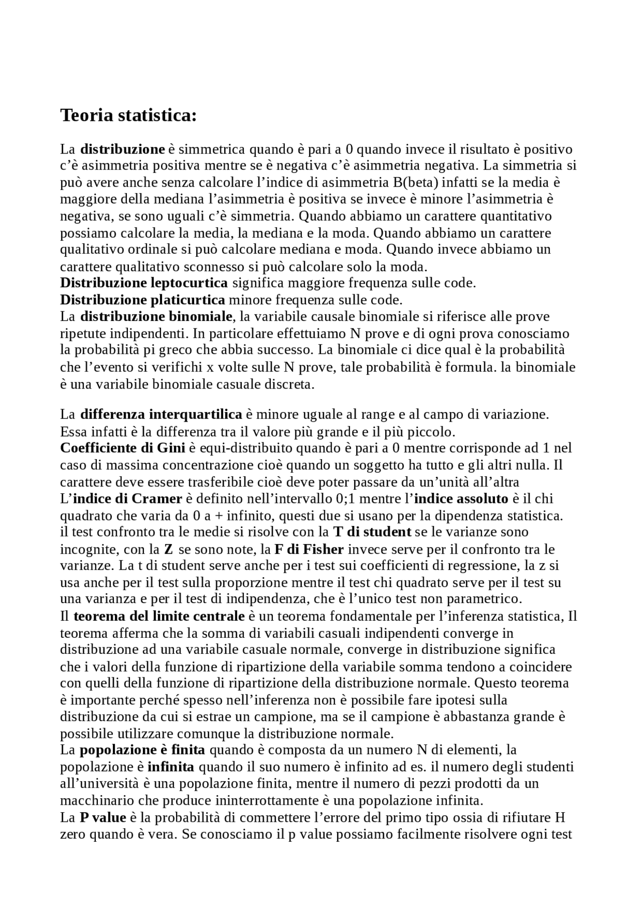 Riassunti Di Statistica Economica Docsity