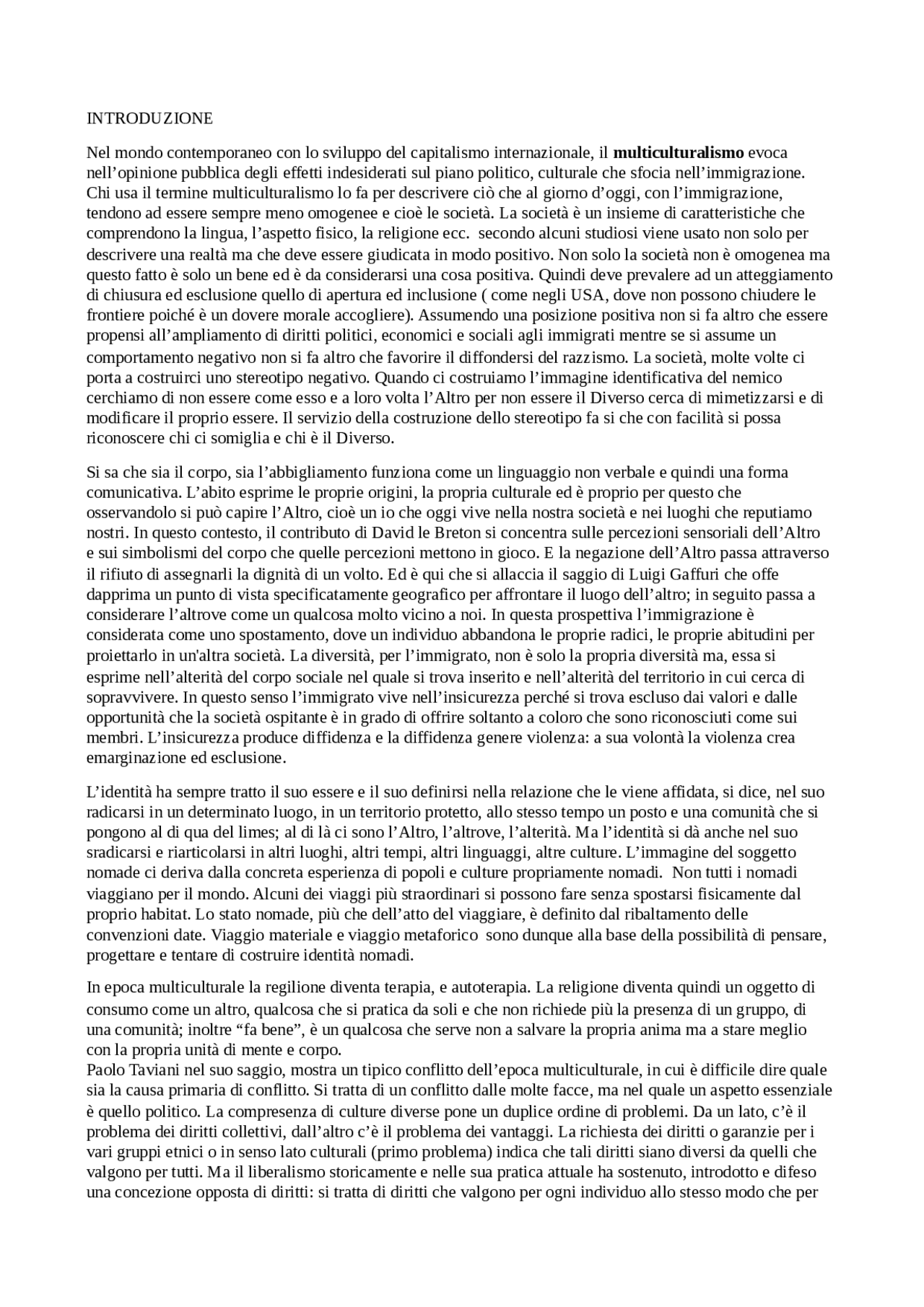 Interpretare La Differenza Docsity