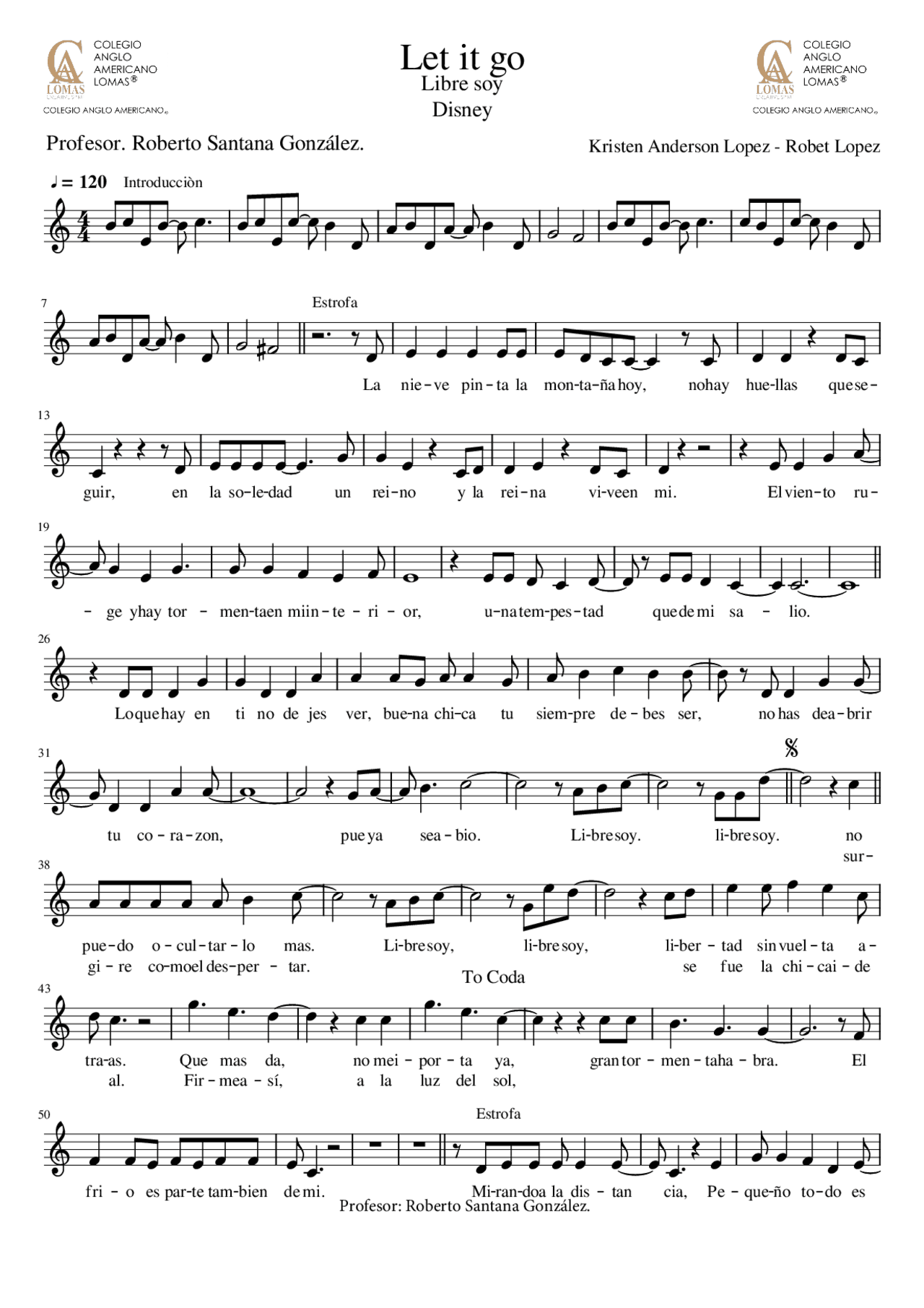 Let it go - Libre soy - Docsity