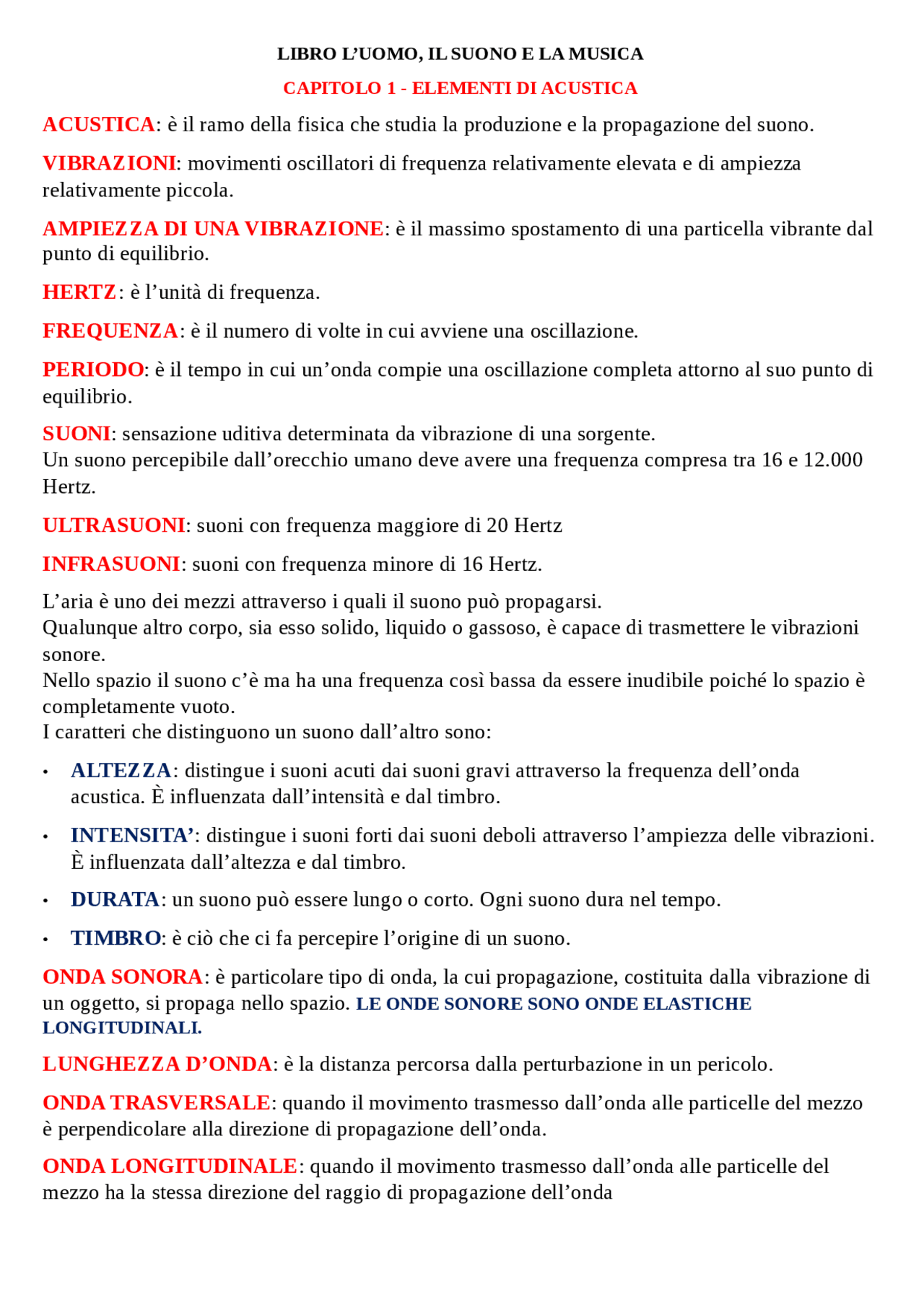 Educazione Al Suono Docsity