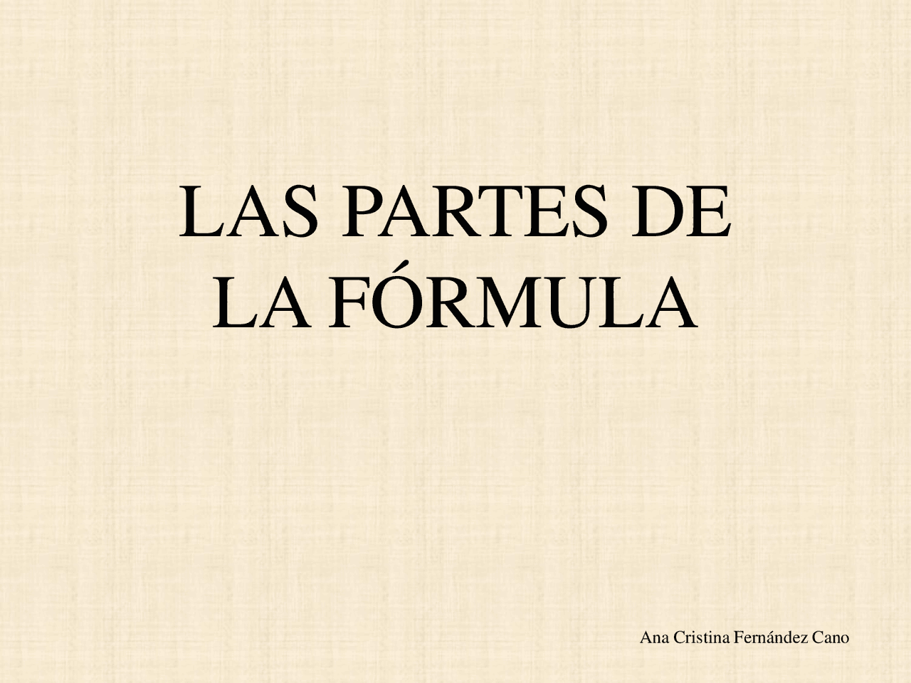 Partes de una formula - Docsity