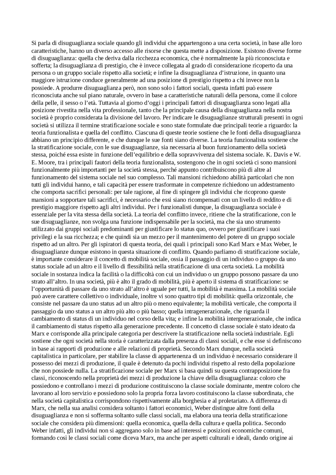 Stratificazione Sociale Docsity