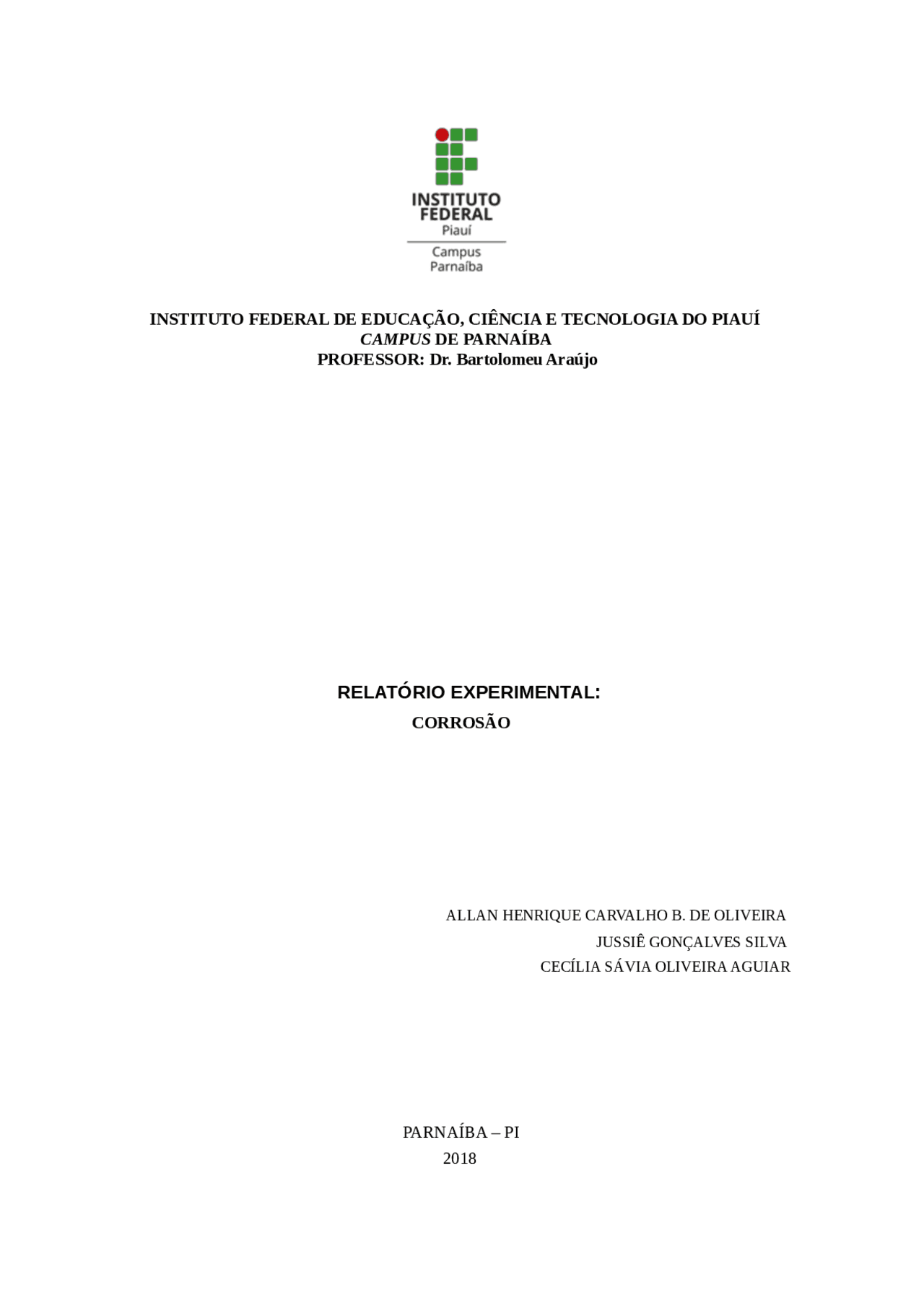 RelatÓrio Experimental CorrosÃo Docsity