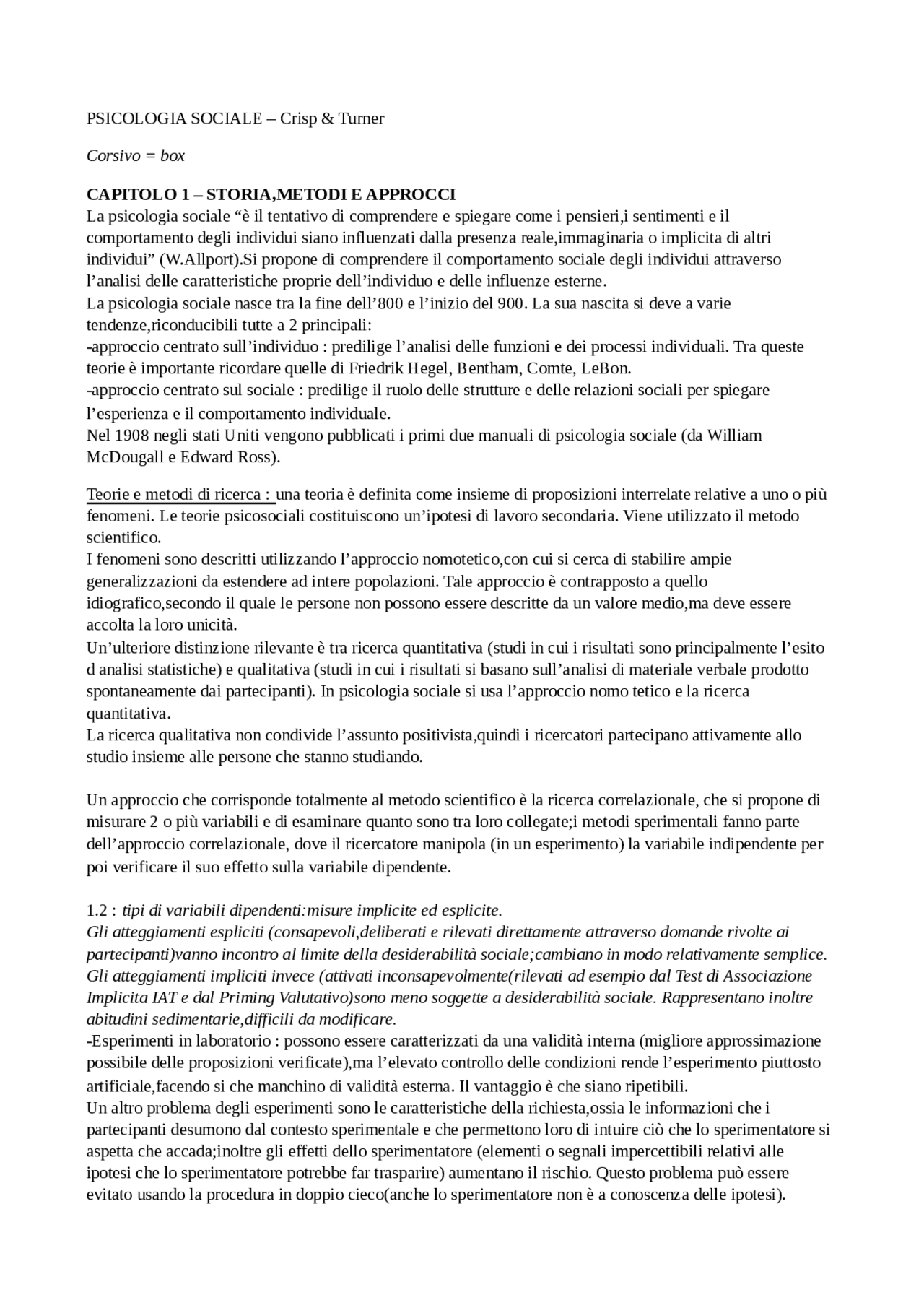 Riassunto Libro Psicologia Sociale Slide Di Psicologia Generale Docsity