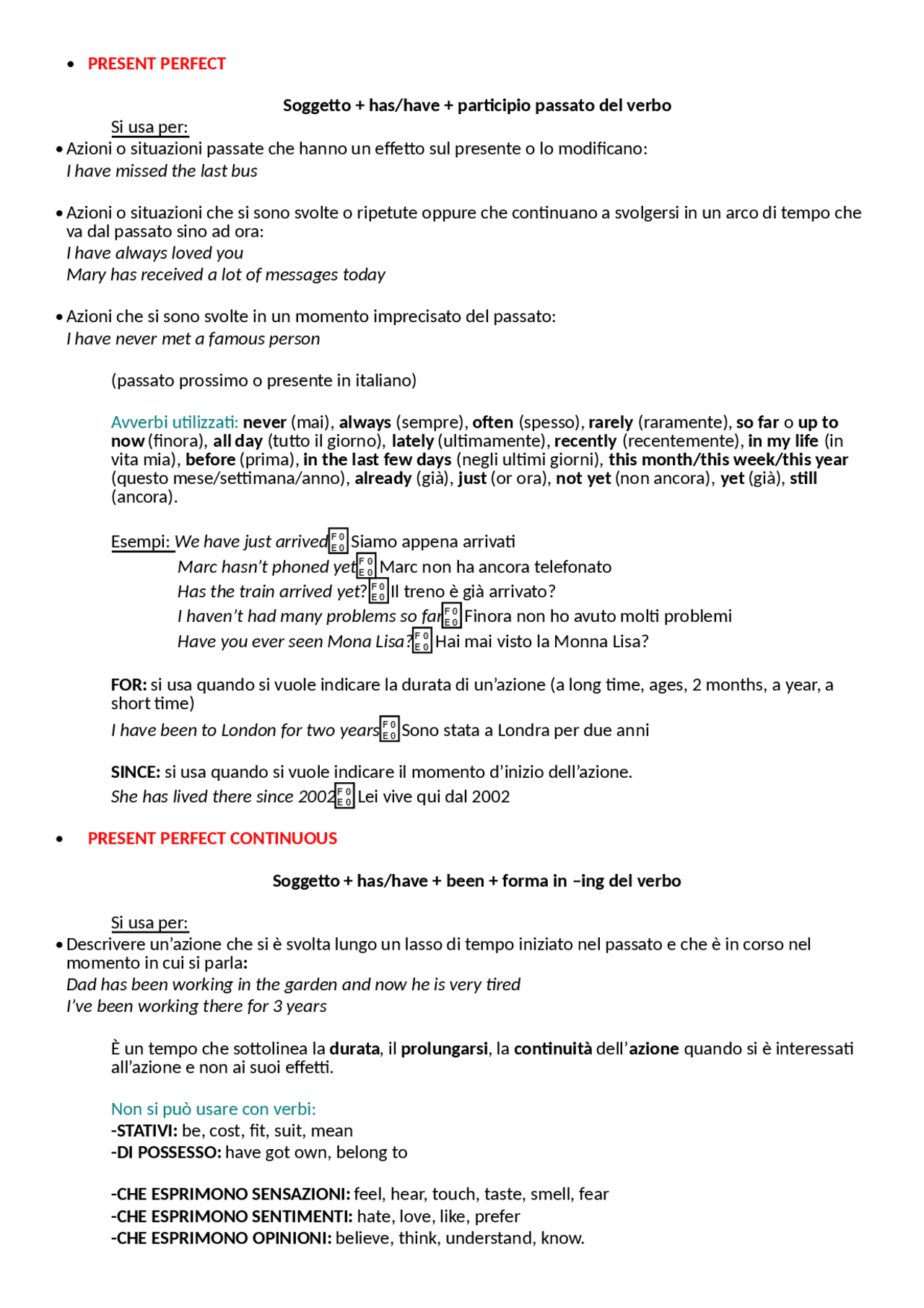 Ripasso Grammatica Inglese Docsity