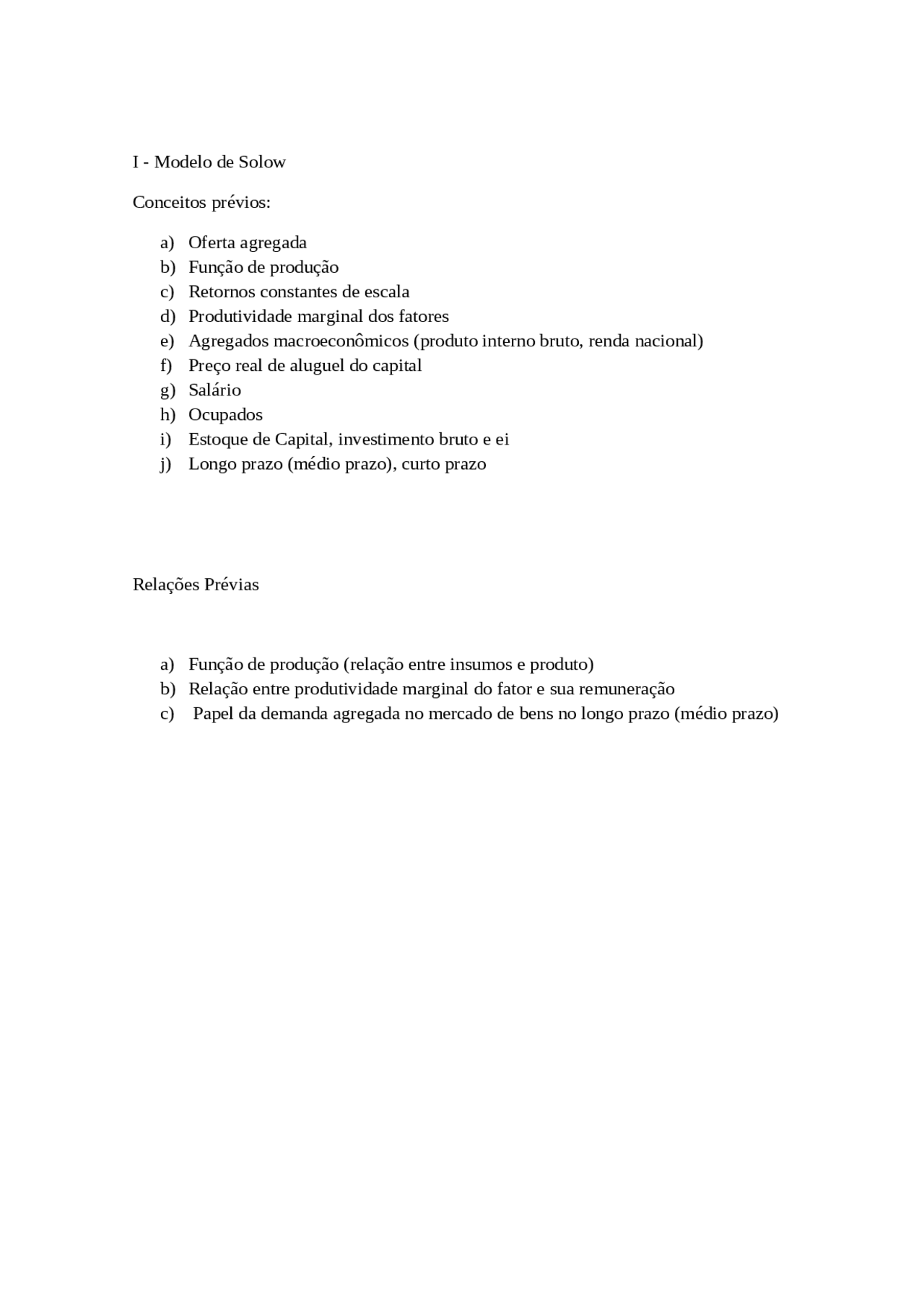 Modelo De Solow E Convergência Docsity