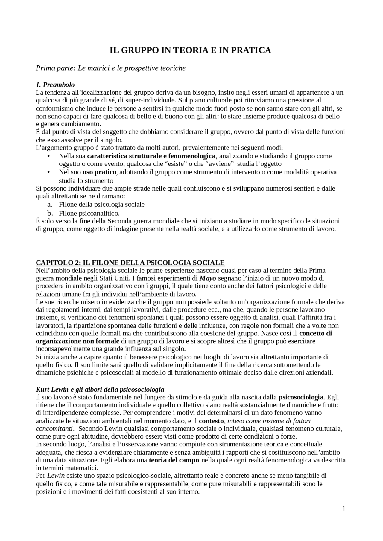 Gruppo Teoria E Pratica Docsity