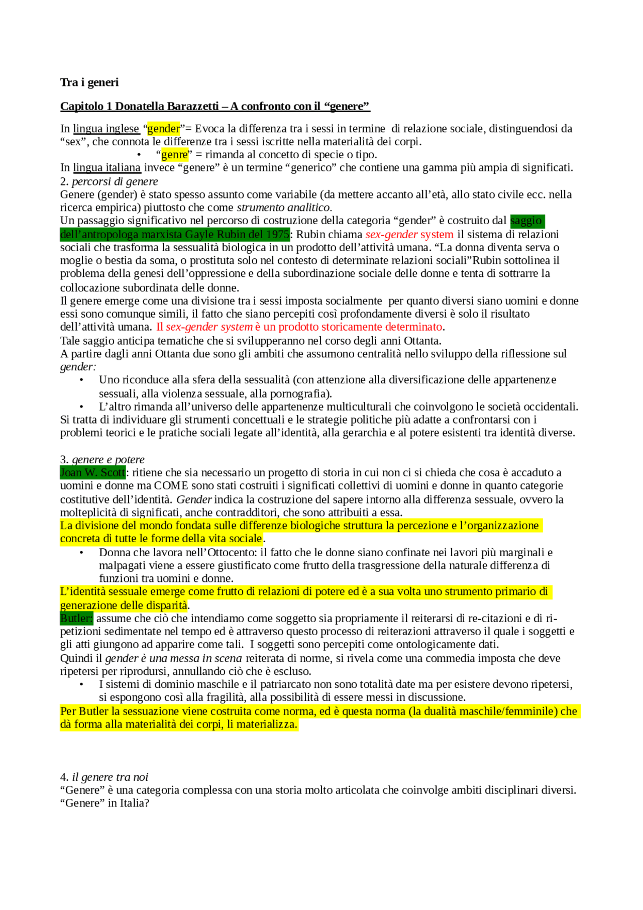 Riassunto Libro Tra I Generi Docsity