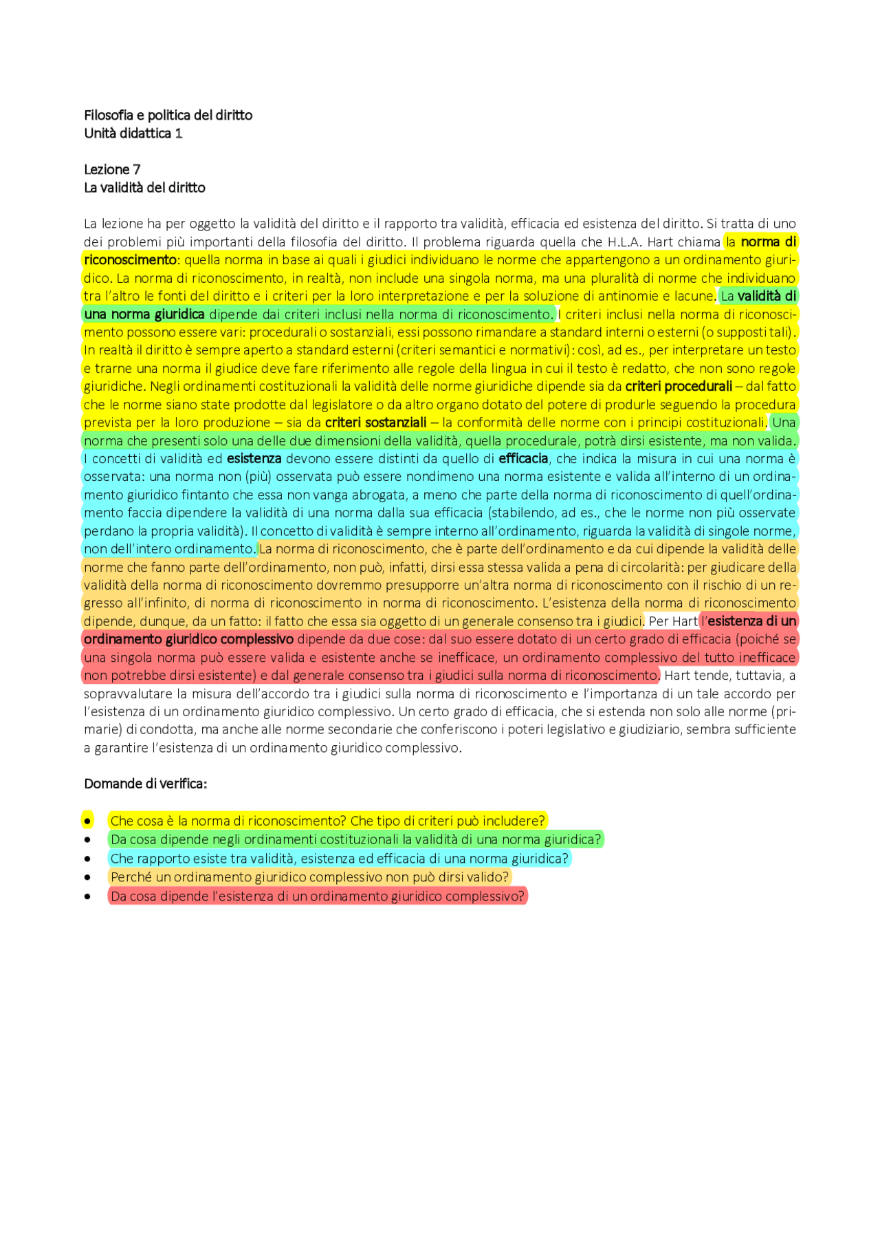 Riassunti Con Risposte A Domande Di Esame Filosofia Del Diritto Prof