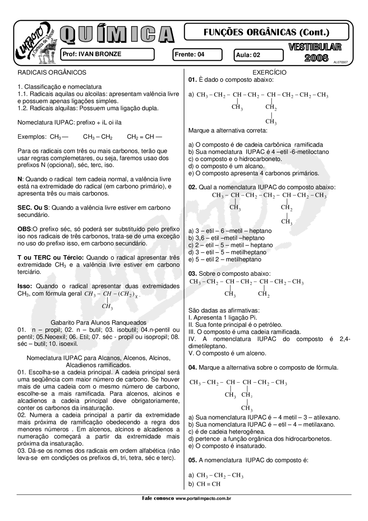 Química Orgânica Hidrocarbonetos Docsity