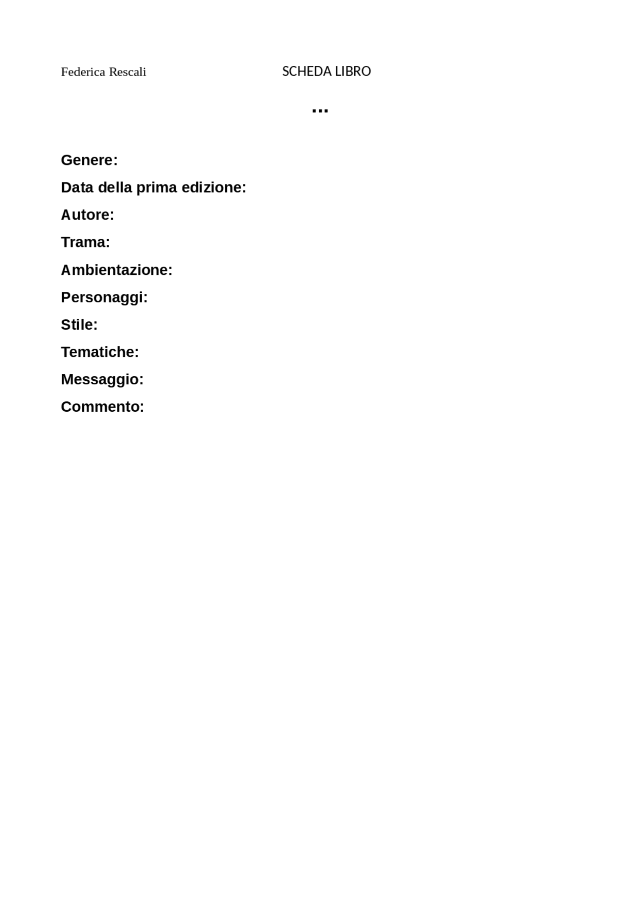 Analisi Completa Di Un Libro Docsity