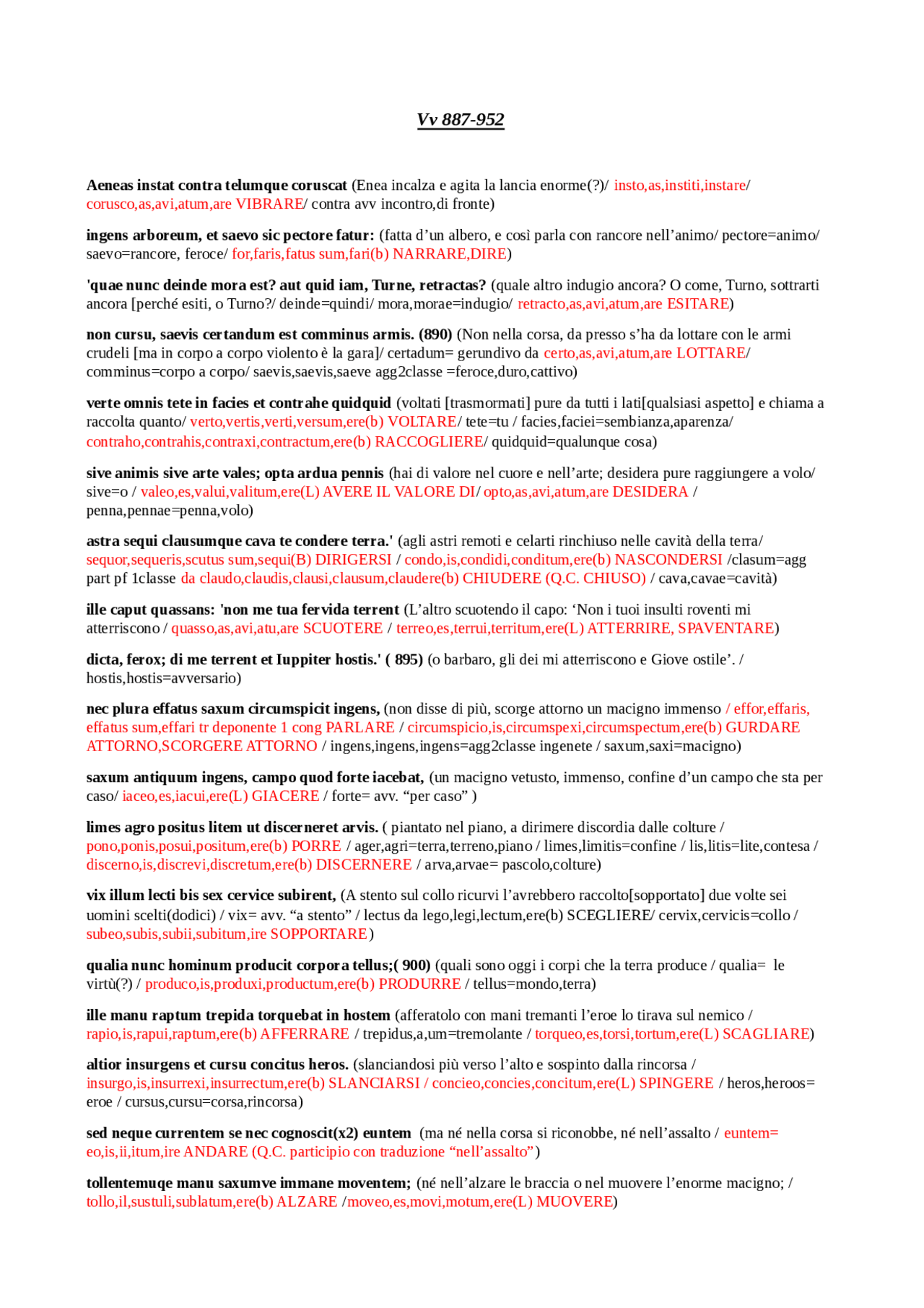 Eneide 12, 887 - 952 - Docsity