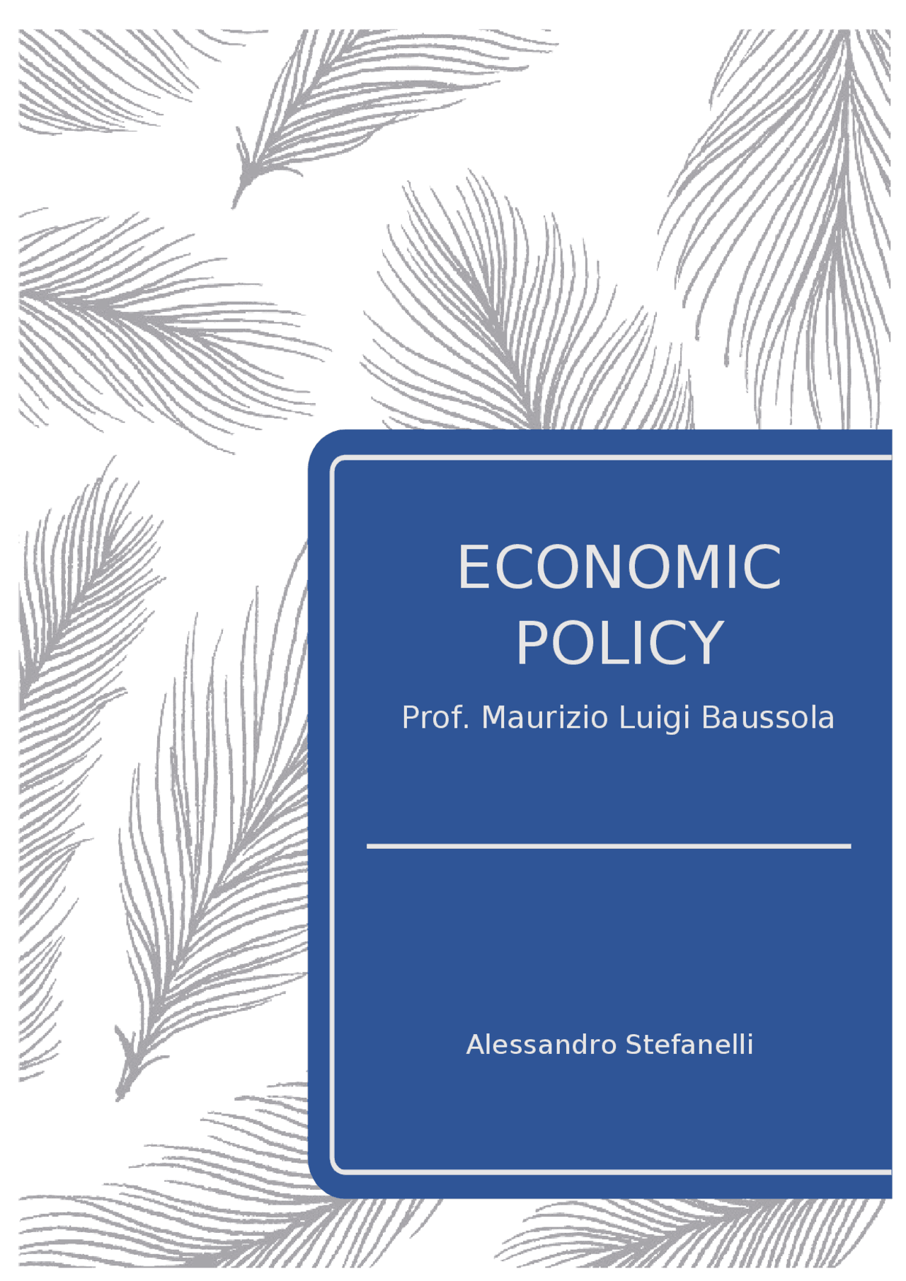 Economic Policy Appunti Docsity