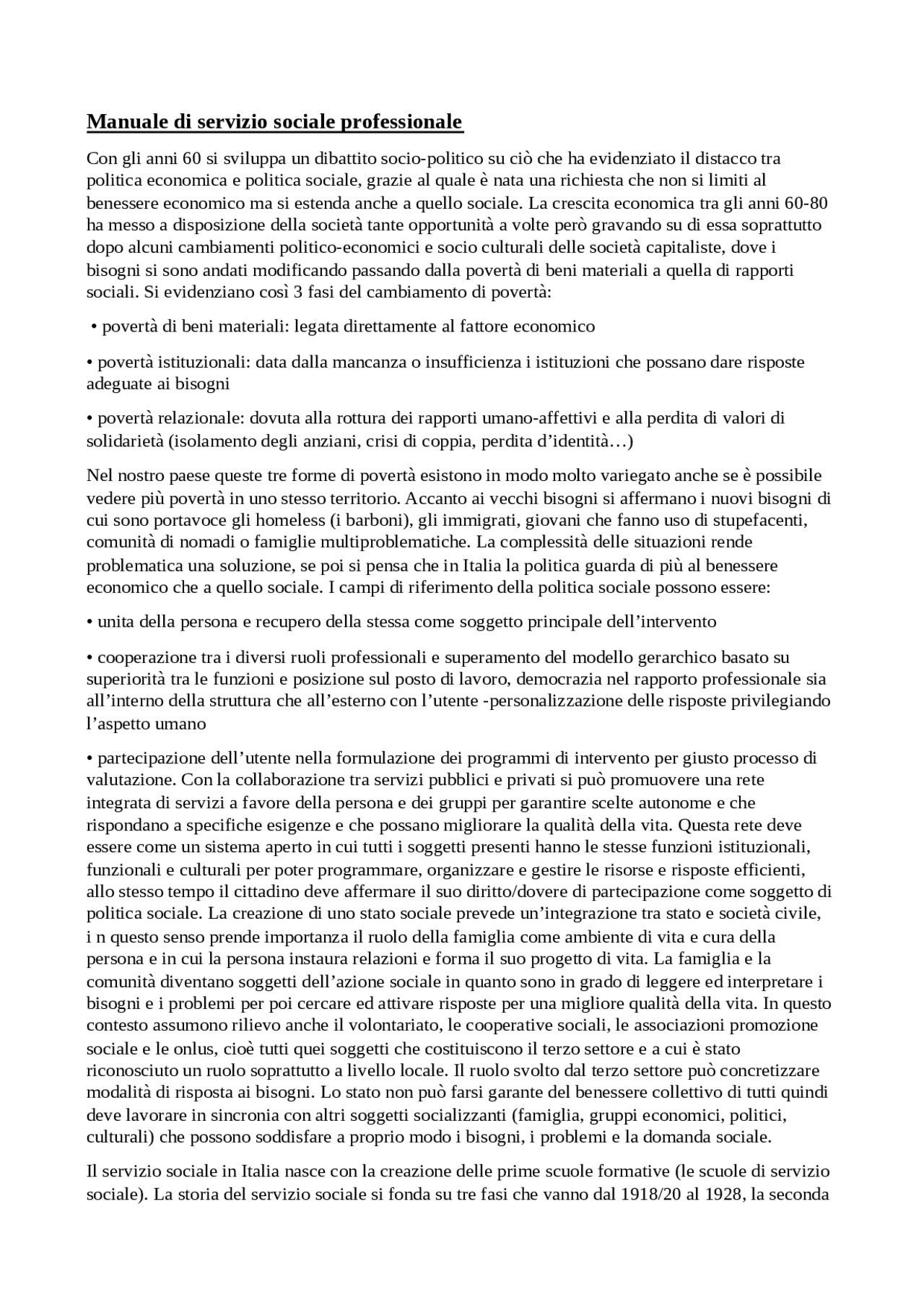 Manuale Di Servizio Sociale Prove Desame Di Metodi E Tecniche Del