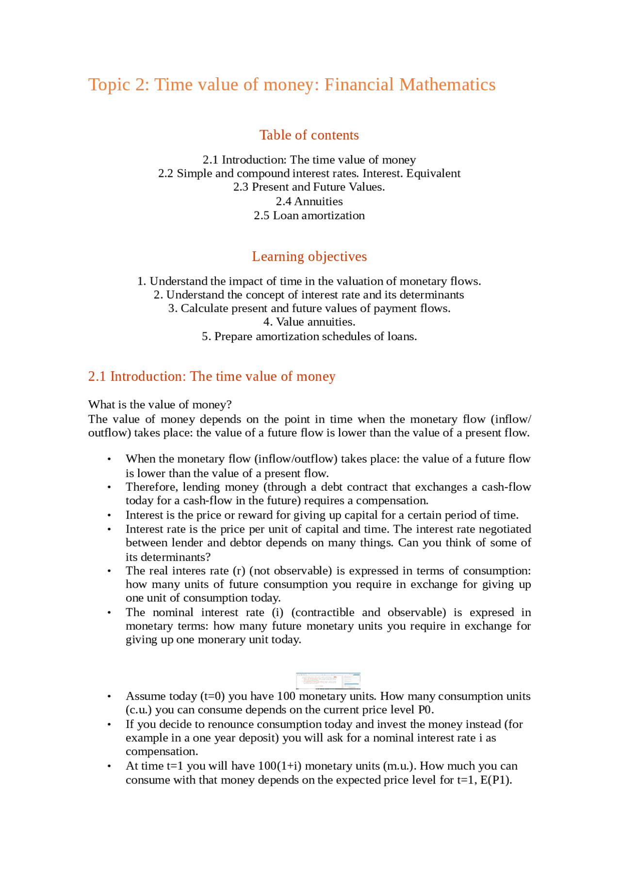 Time value of money: Financial Mathematics - Docsity