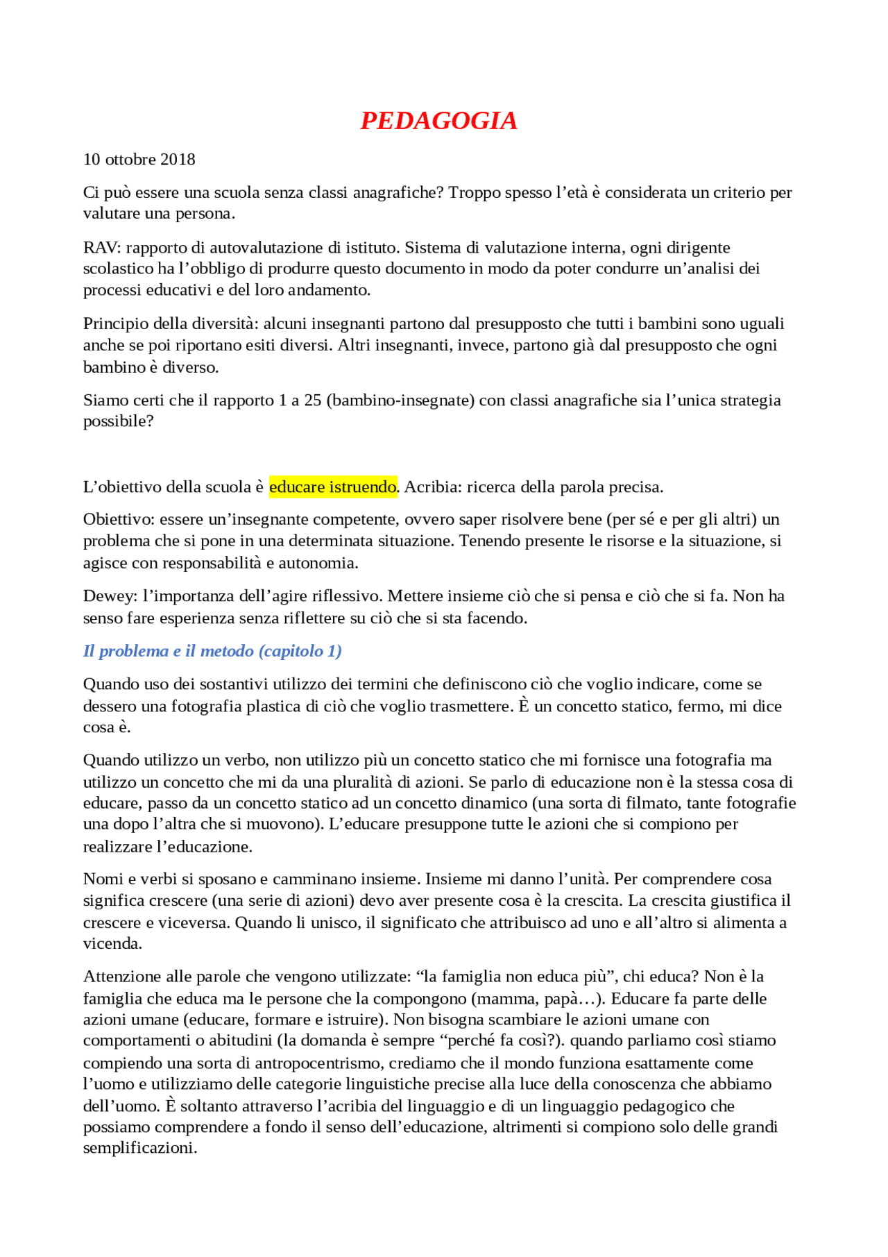 Appunti Capitolo Primo Emilio Rousseau Docsity