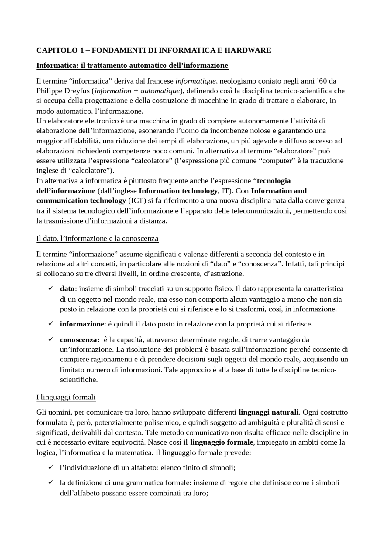 Riassunto Informatica Umanistica Capp1 5 Docsity