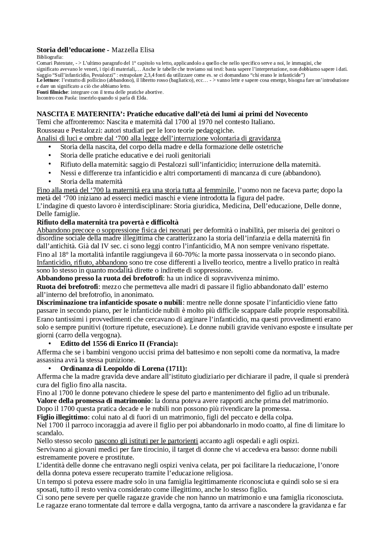 Storia Delleducazione Docsity