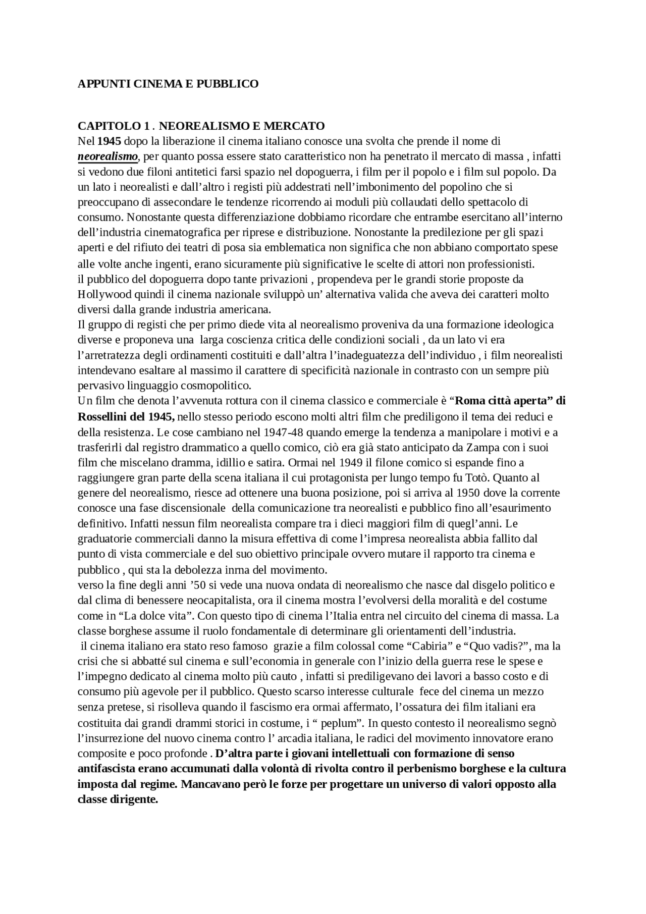 Appunti Autori Del Cinema Docsity