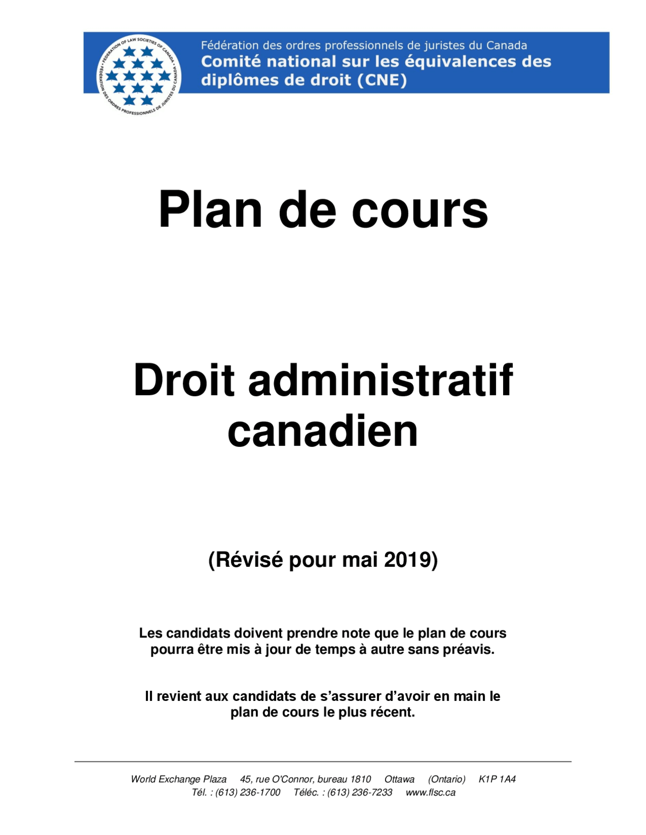 Droit Administratif Canadien Plan De Cours Docsity