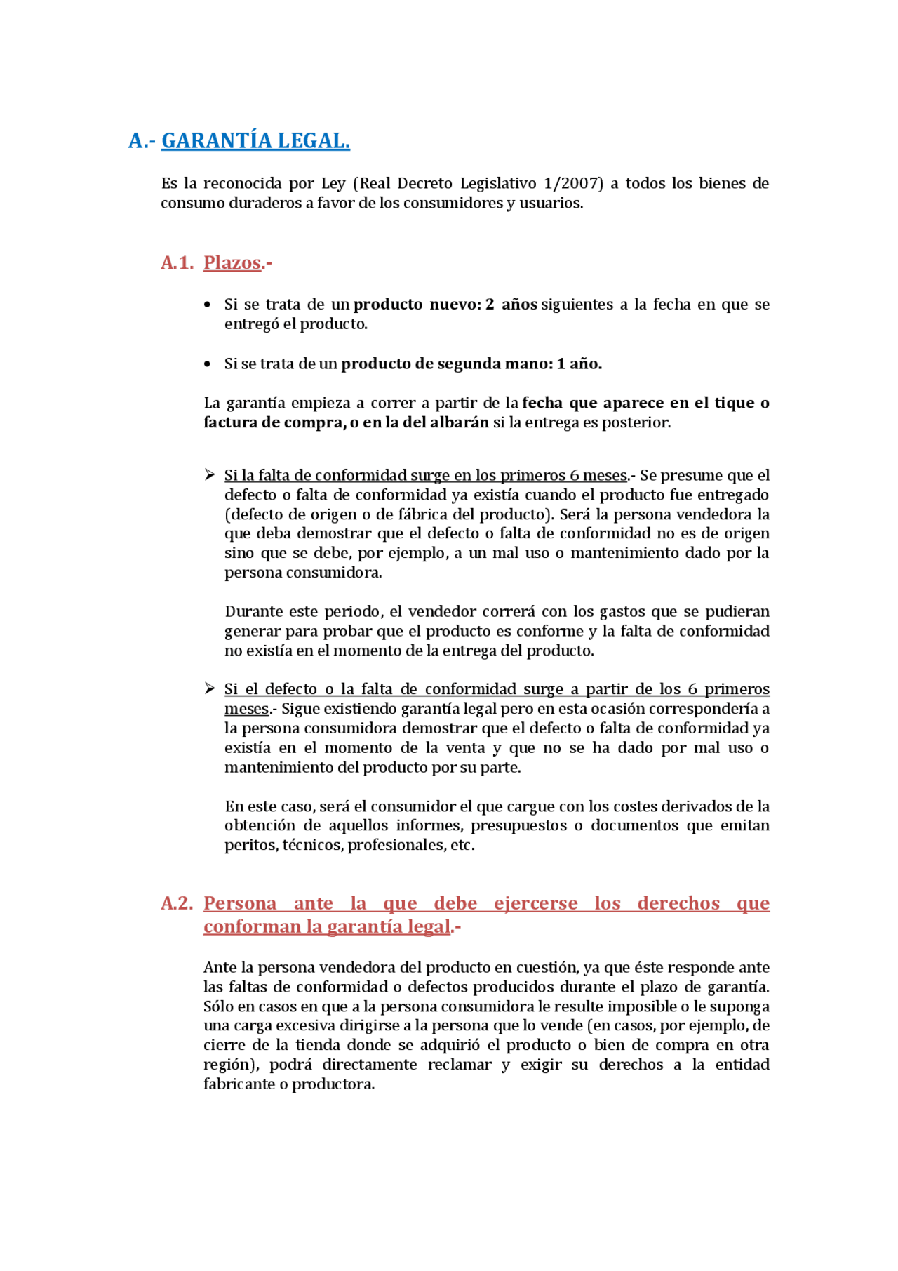 GARANTIA LEGAL Y COMERCIAL - Docsity