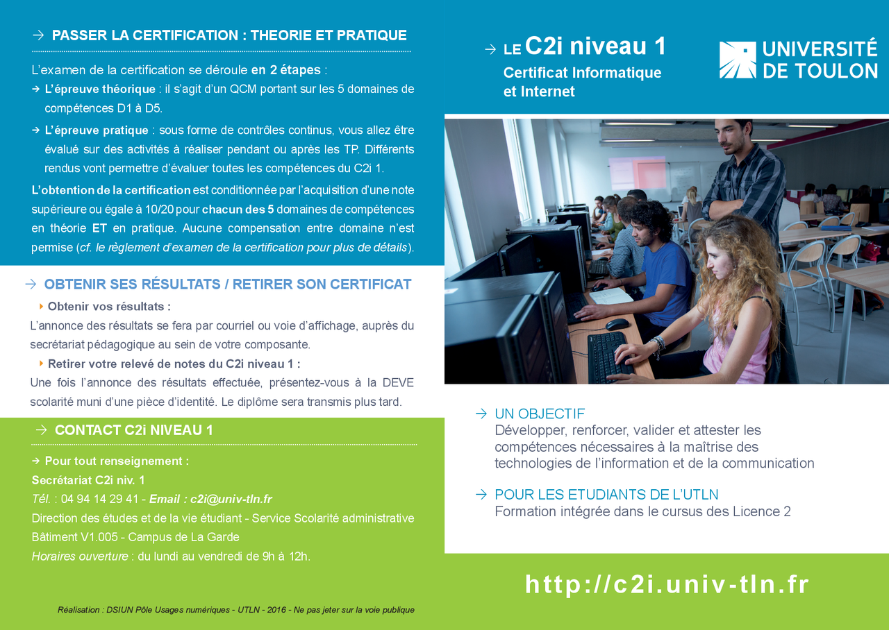 LE C2i niveau 1: Certificat Informatique et Internet | Study Guides ...