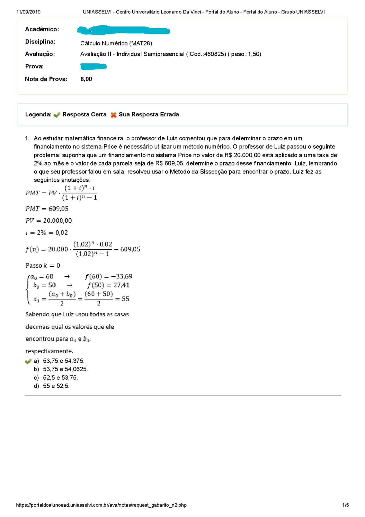 CÁlculo NumÉrico Uniasselvi Docsity