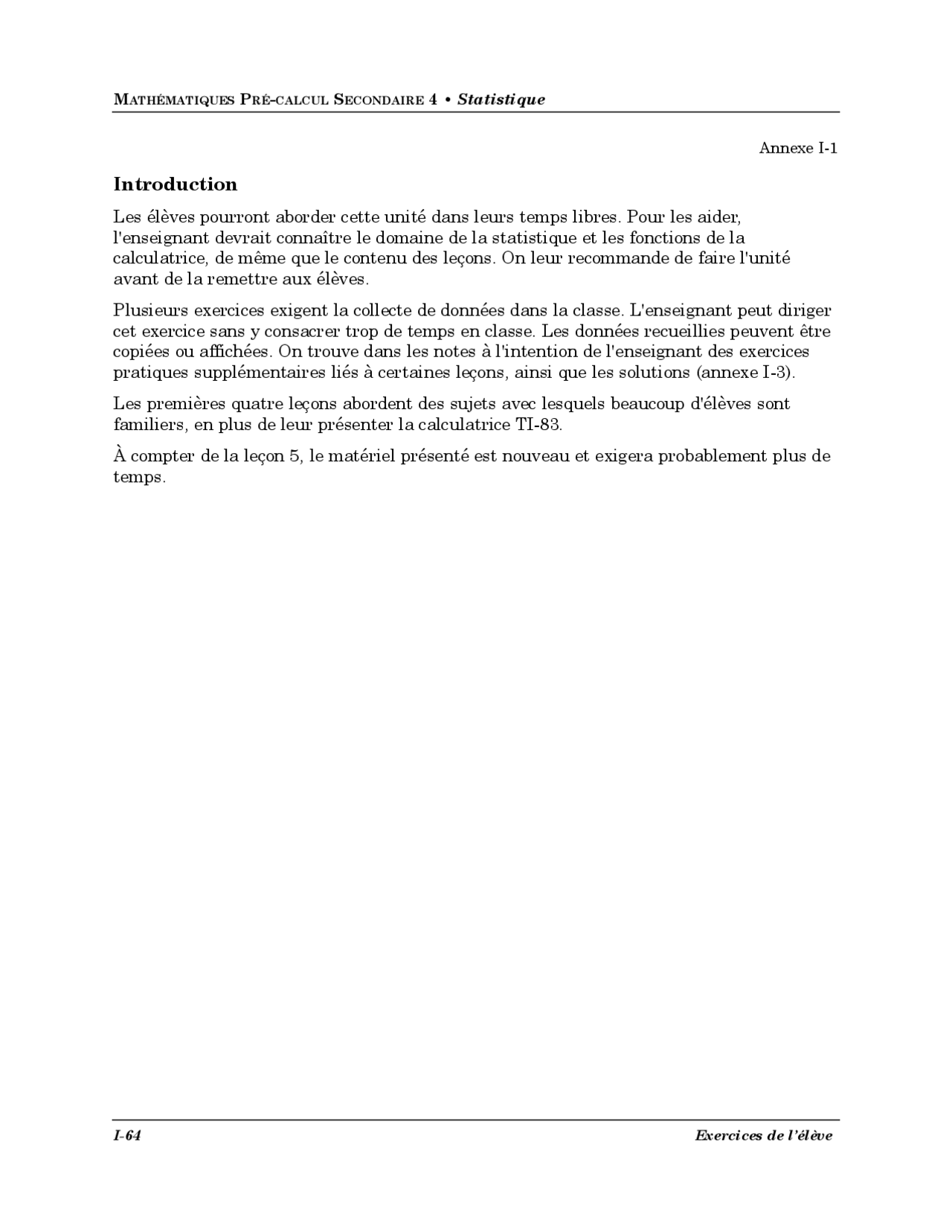 Mathématiques Pré Calcul Secondaire 4 Statistique Docsity