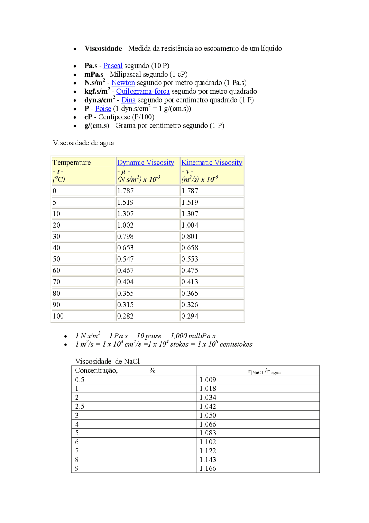 Viscosidade Cinemática | Slide Meccanica dei Fluidi | Docsity