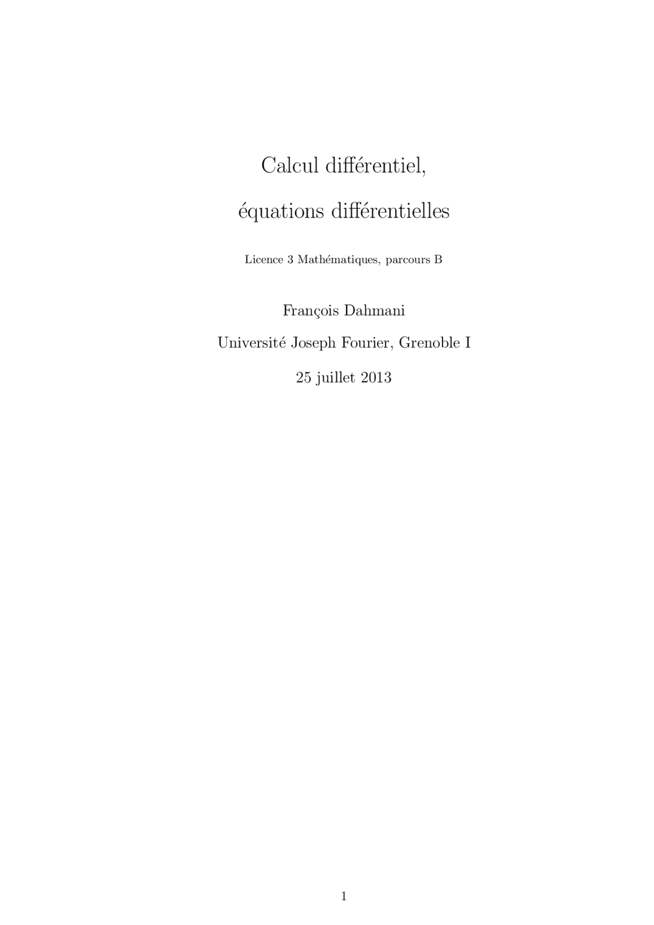 Calcul Différentiel équations Différentielles Docsity