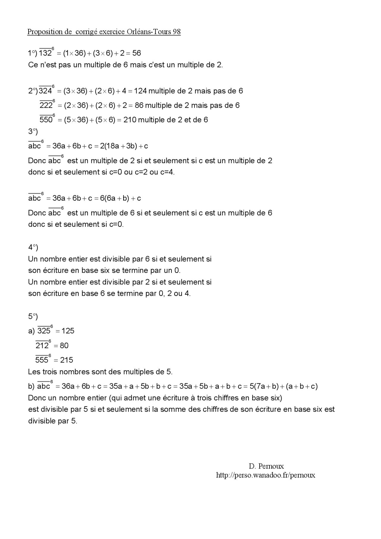 Proposition De Corrigé Exercice Orléans Tours 98 Docsity
