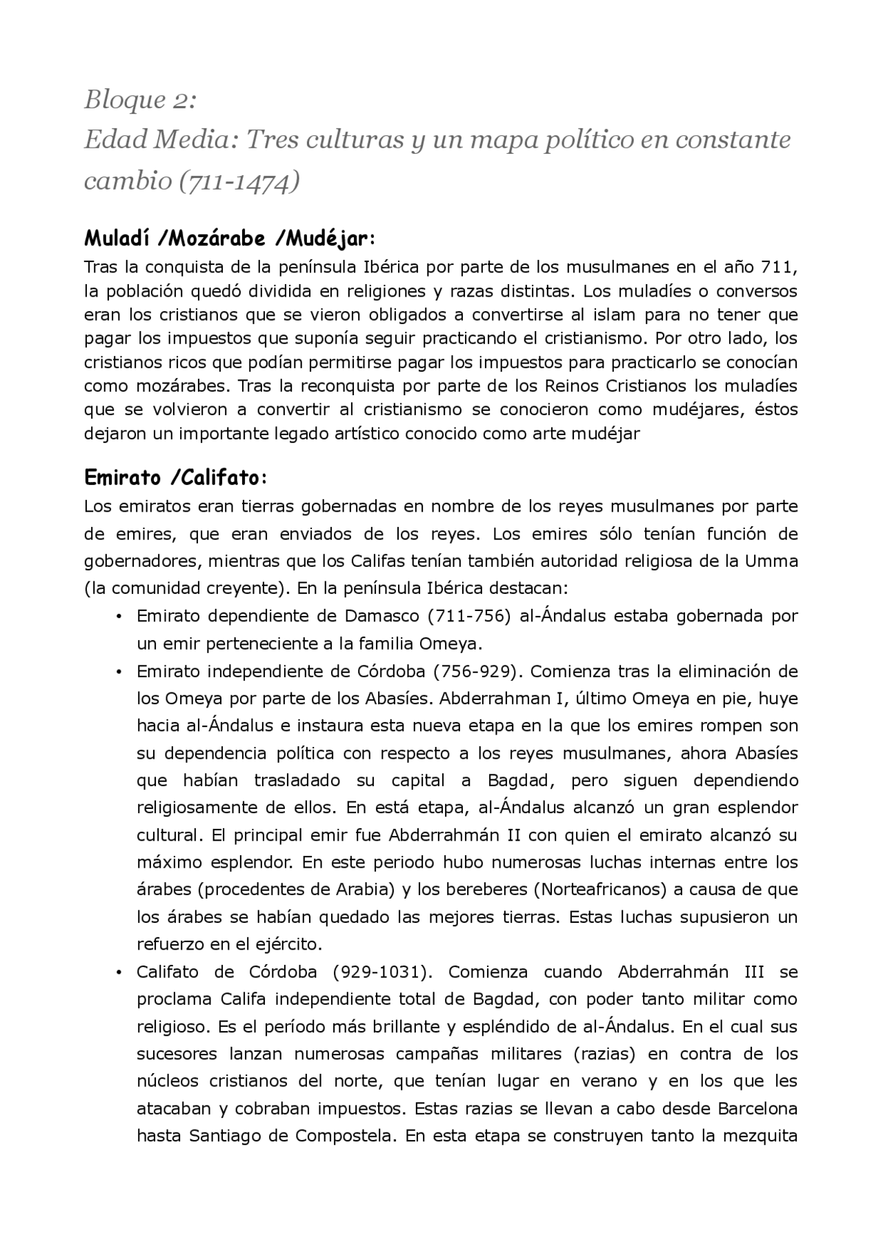 Bloque Ii Selectividad Historia Pdf Docsity