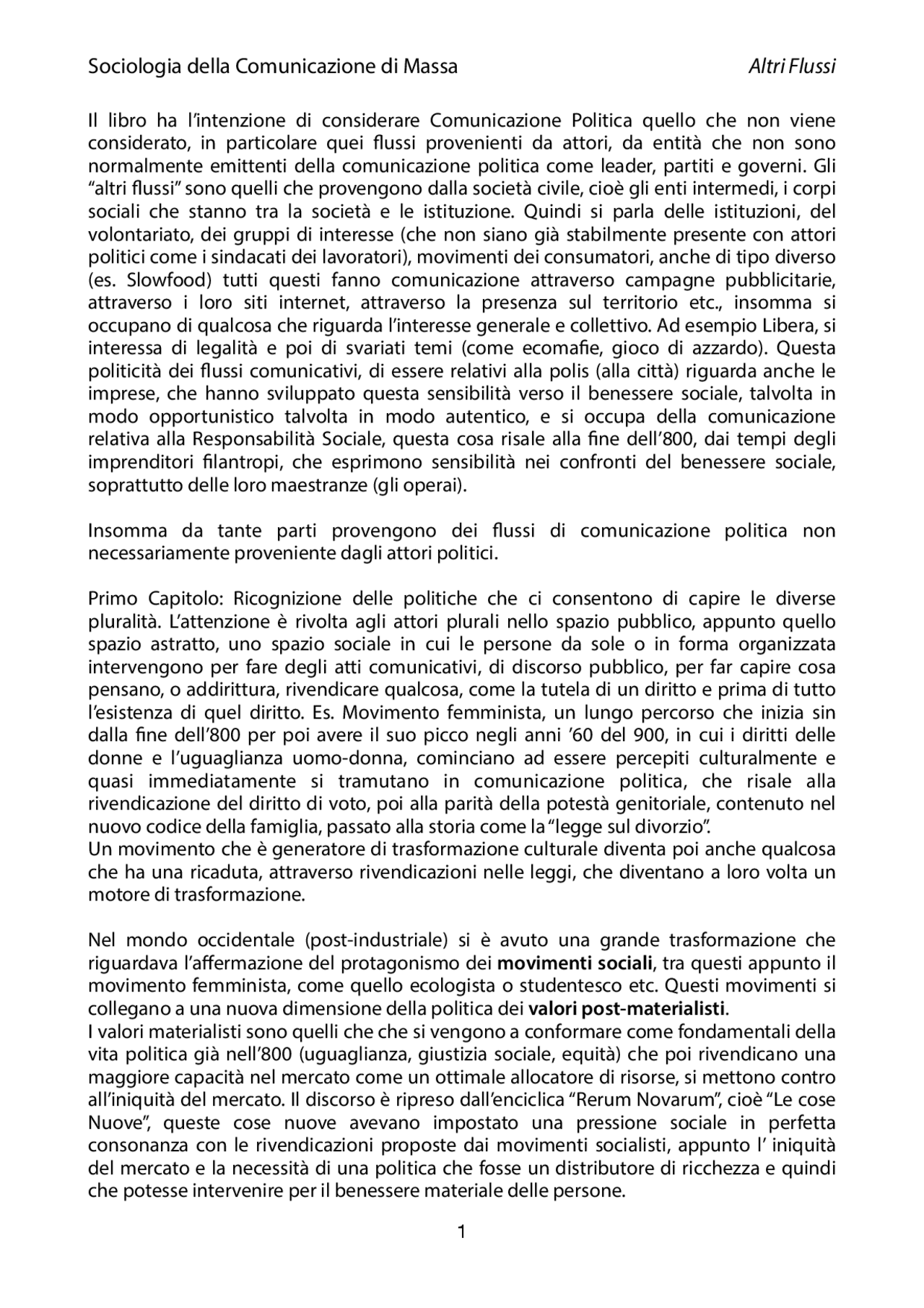 Altri Flussi Riassunto Docsity