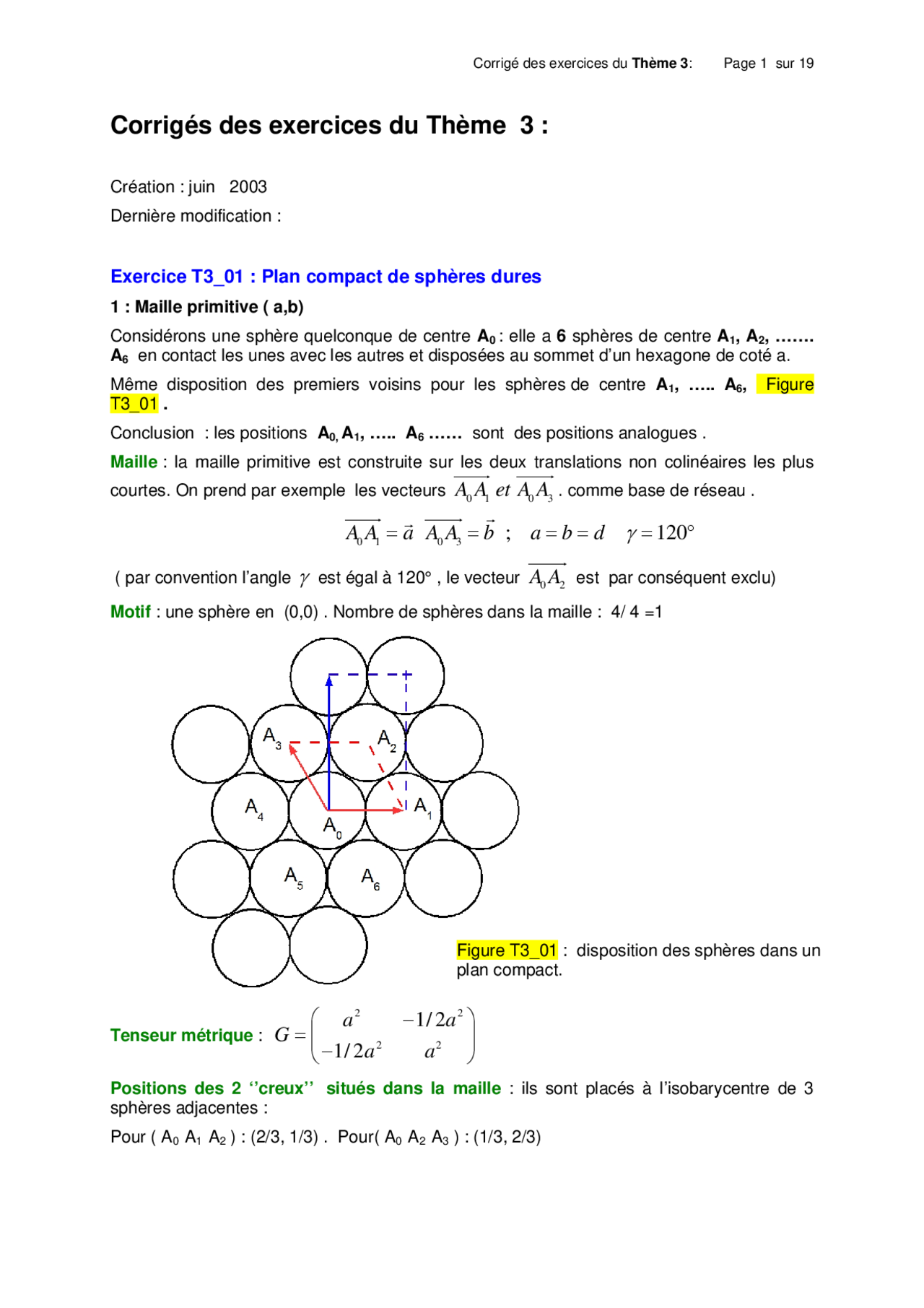Corrigé Des Exercices Du Thème 3 Exercices Chimie Docsity