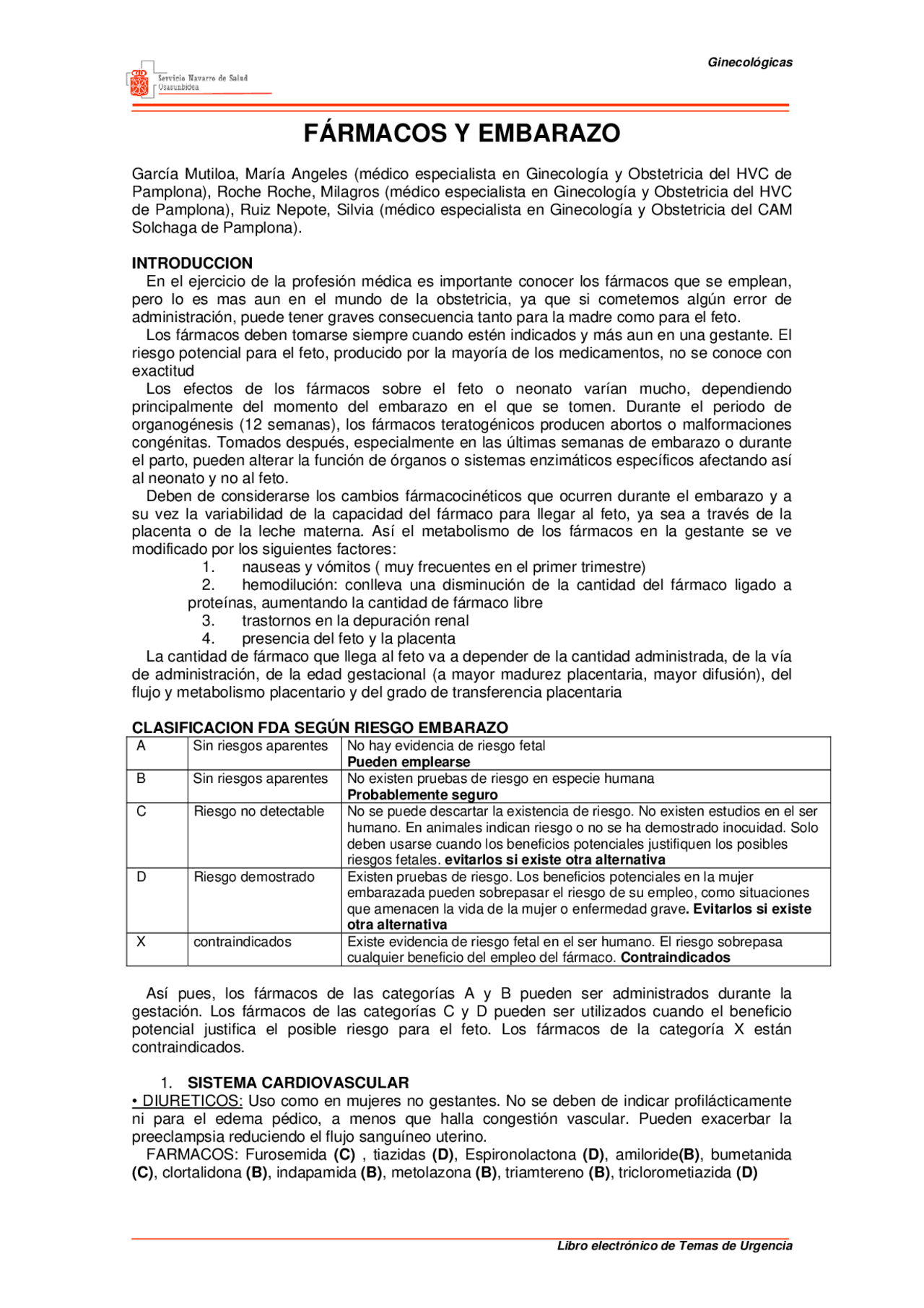Farmacos En El Embarazo Resúmenes De Farmacología Docsity