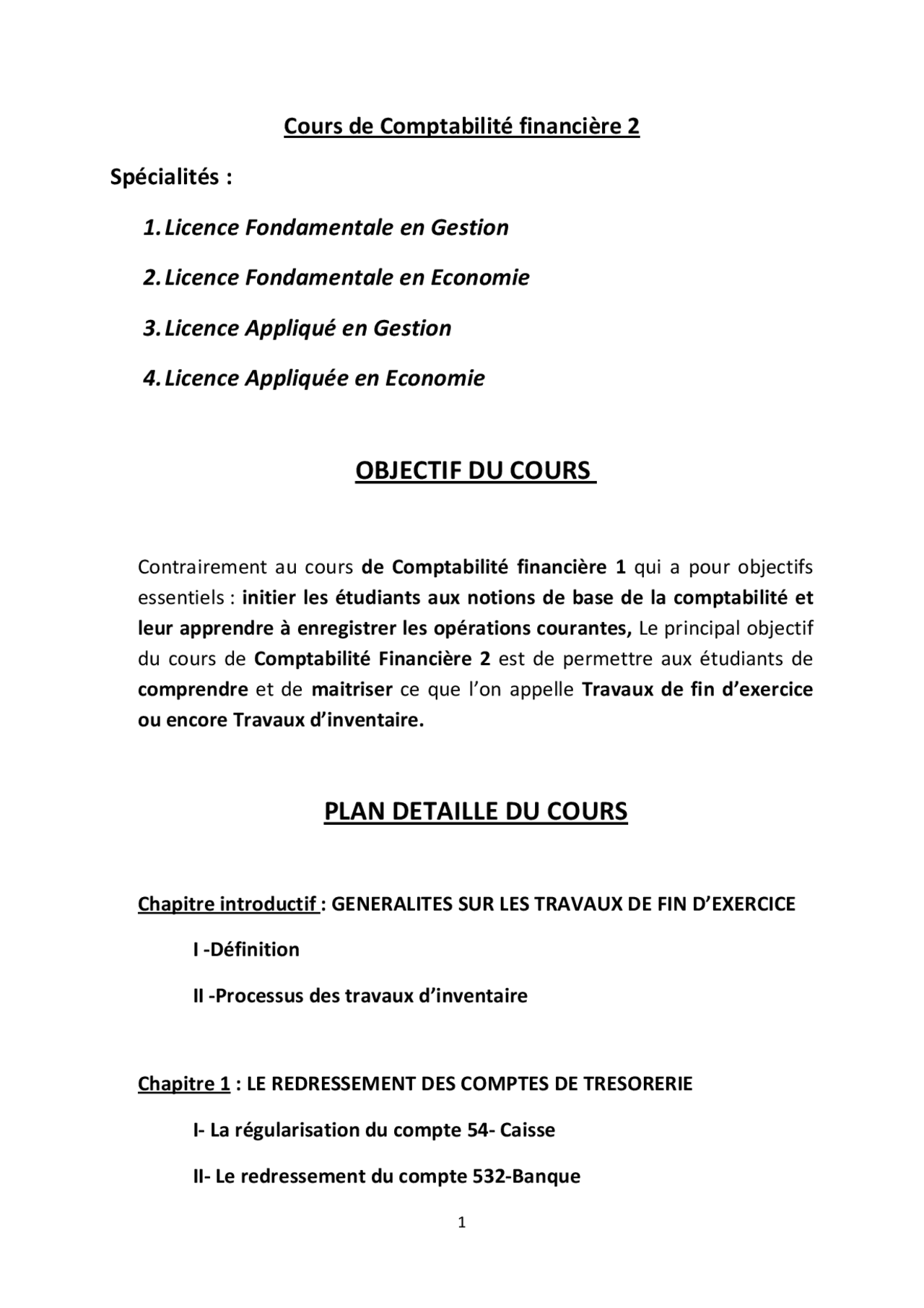 Cours De Comptabilité Financière 2 Docsity