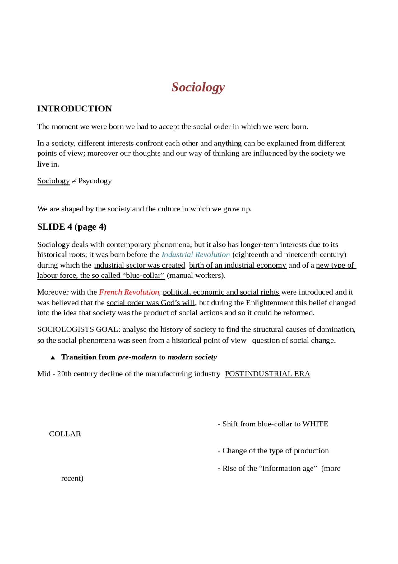 Introduzione Alla Sociologia Docsity