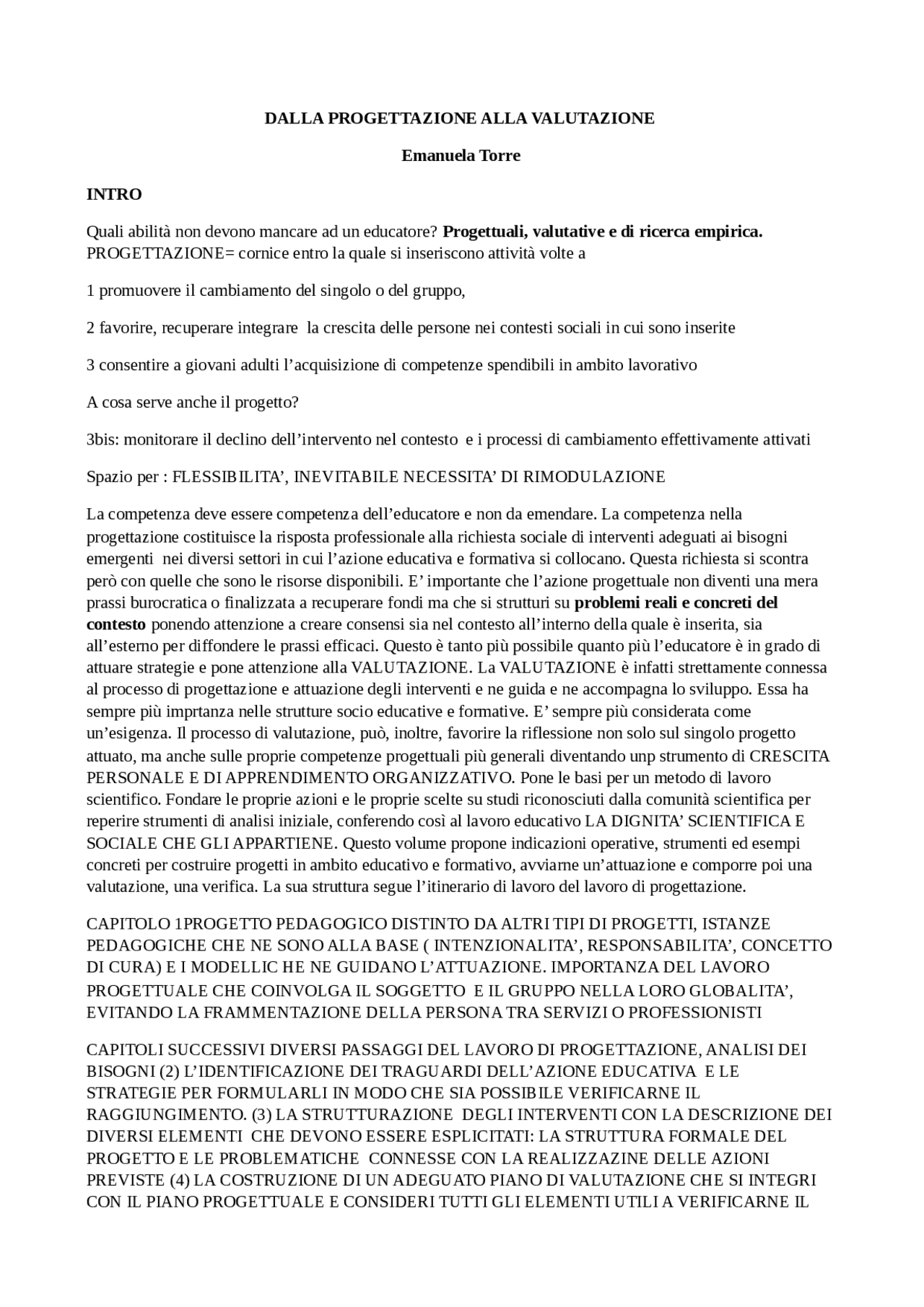 Dalla Progettazione Alla Valutazione Docsity