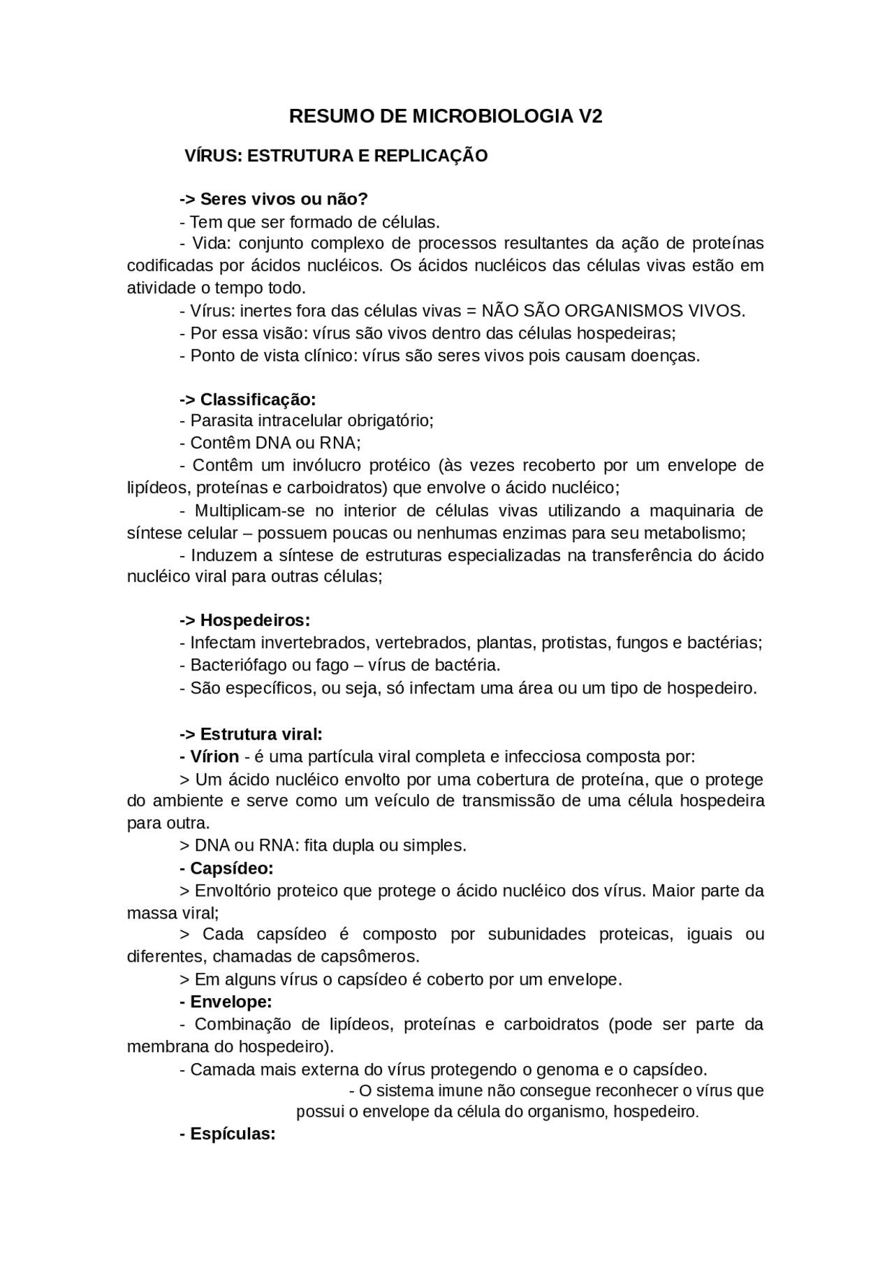 Resumo De Microbiologia Docsity