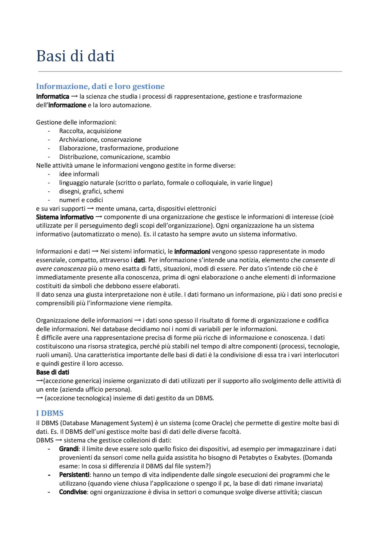 Basi Di Dati Comunicazione Digitale Docsity
