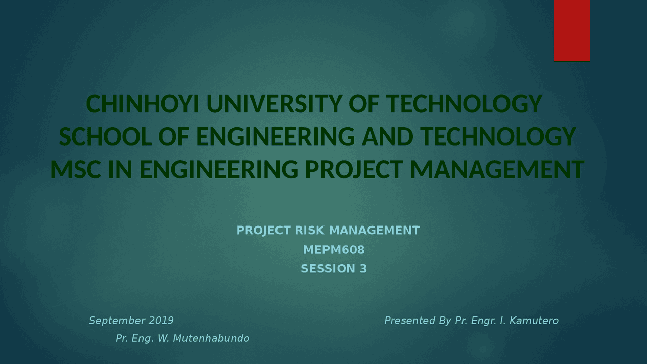 Risk Management In Projects Docsity