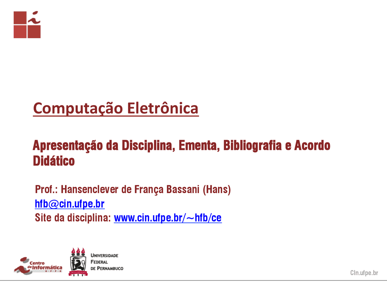 Aula 00 Computação Eletrônica Docsity