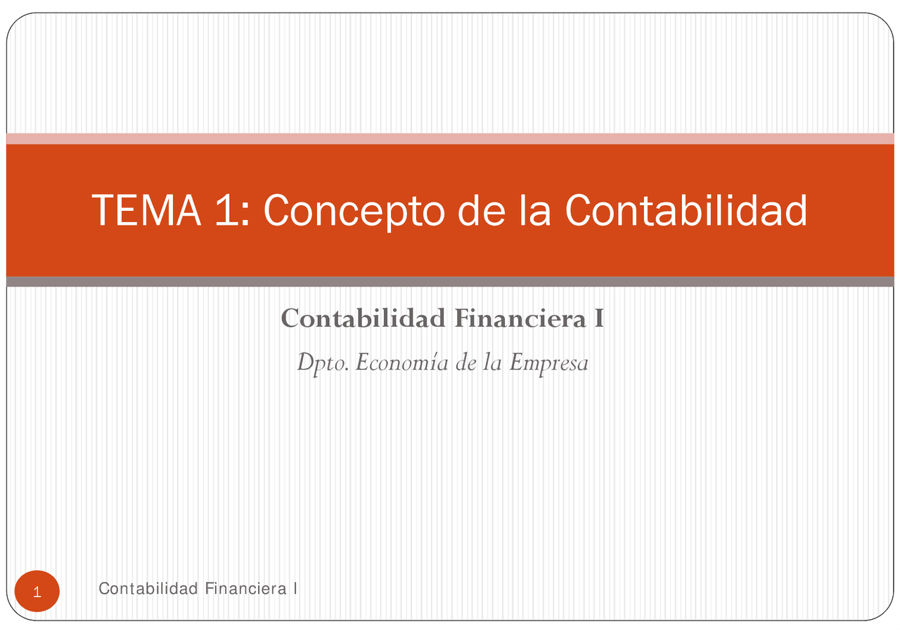 Contabilidad I tema 1 - Docsity