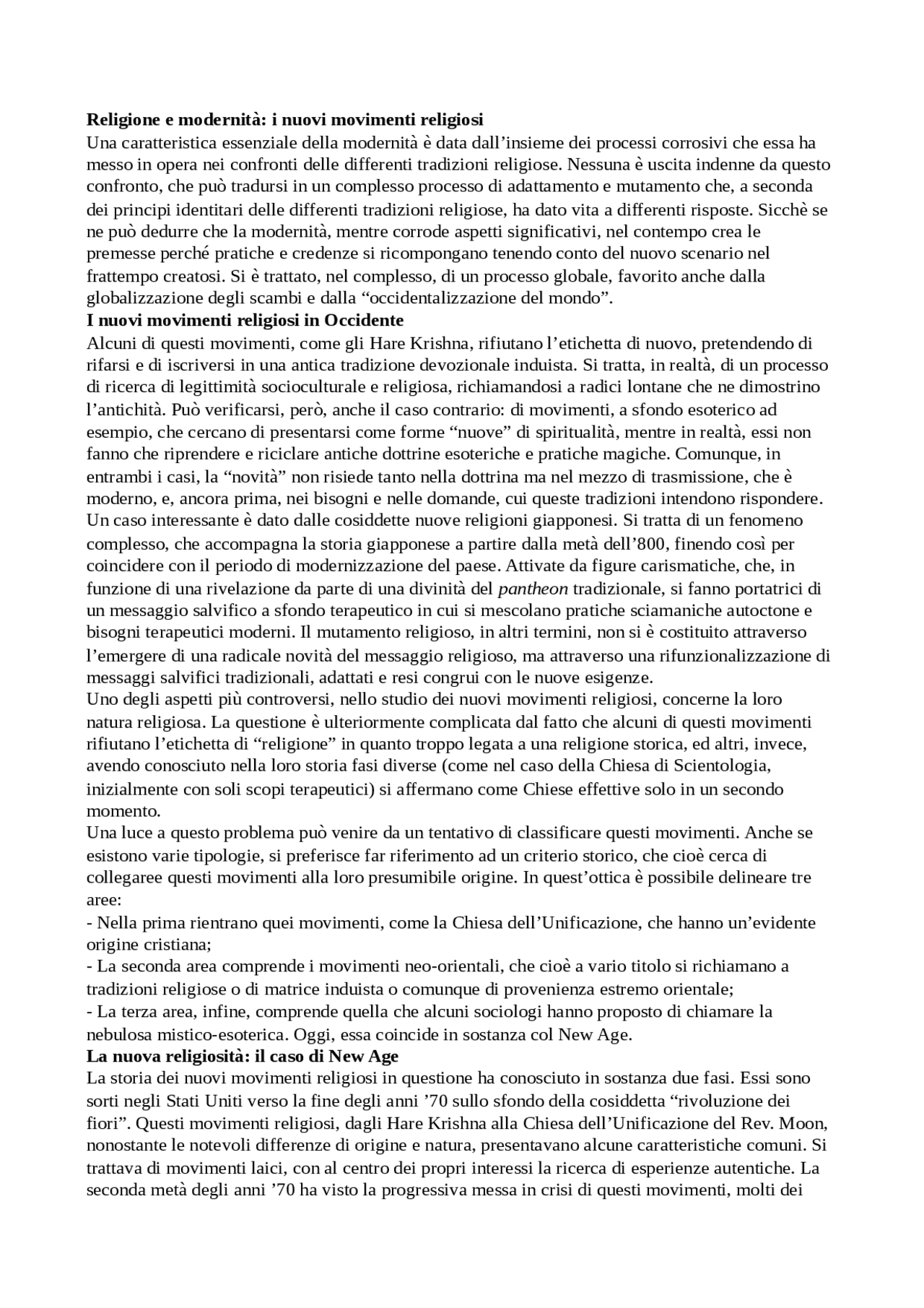 Manuale Di Storia Delle Religioni Docsity