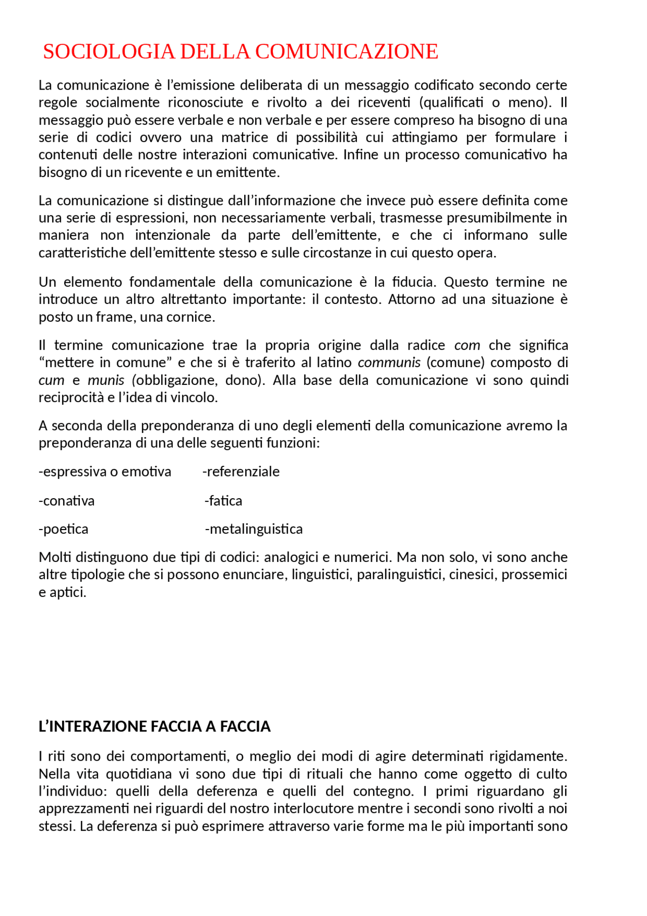 Riassunto Sociologia Della Comunicazione Docsity