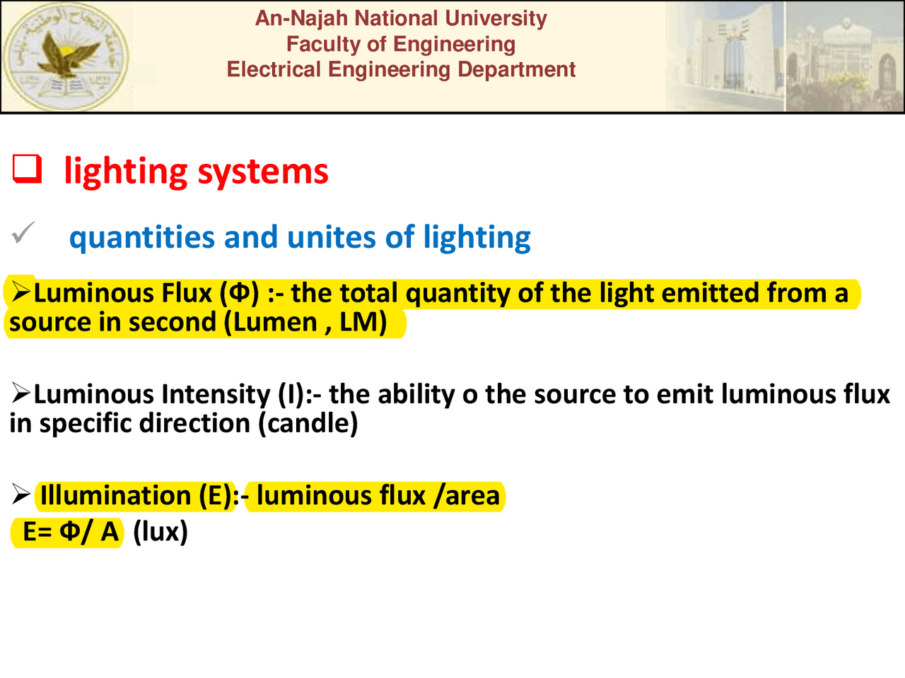 Electrical lighting systems - Docsity