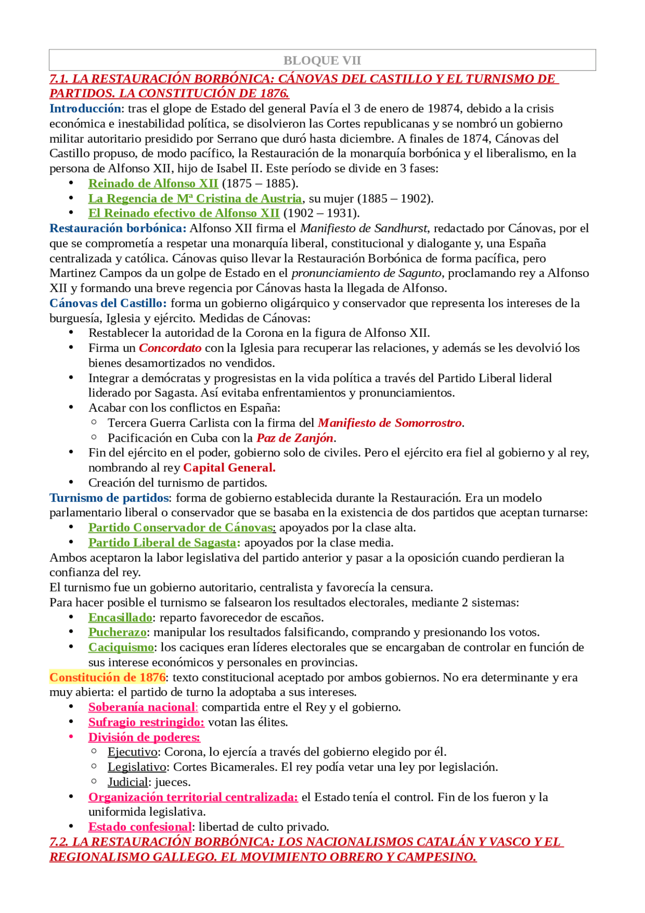 Bloque 7 De Historia De España Resúmenes De Historia De España Docsity