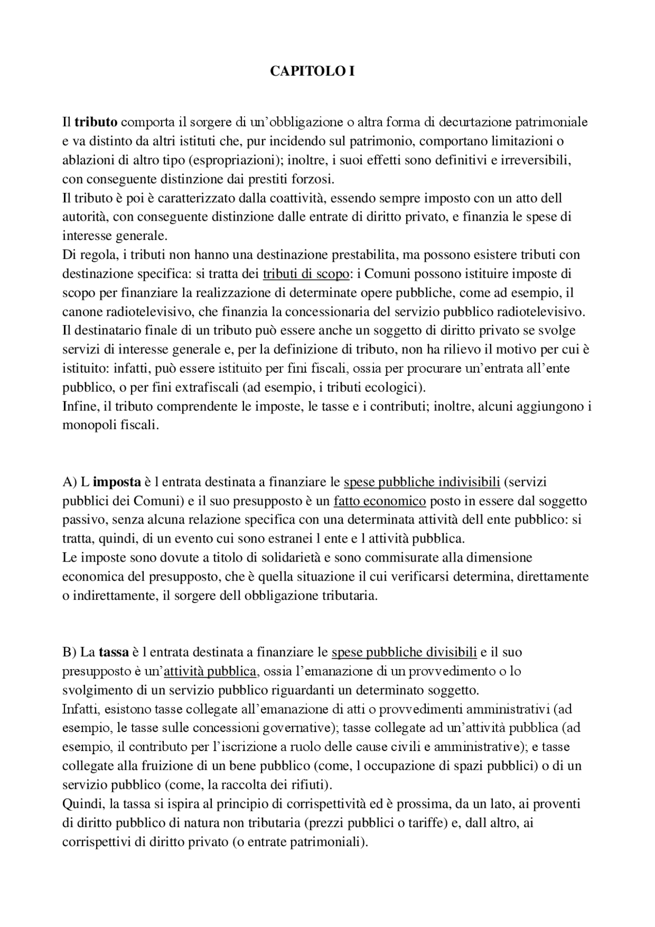 Riassunti Diritto Tributario Parte Generale Docsity