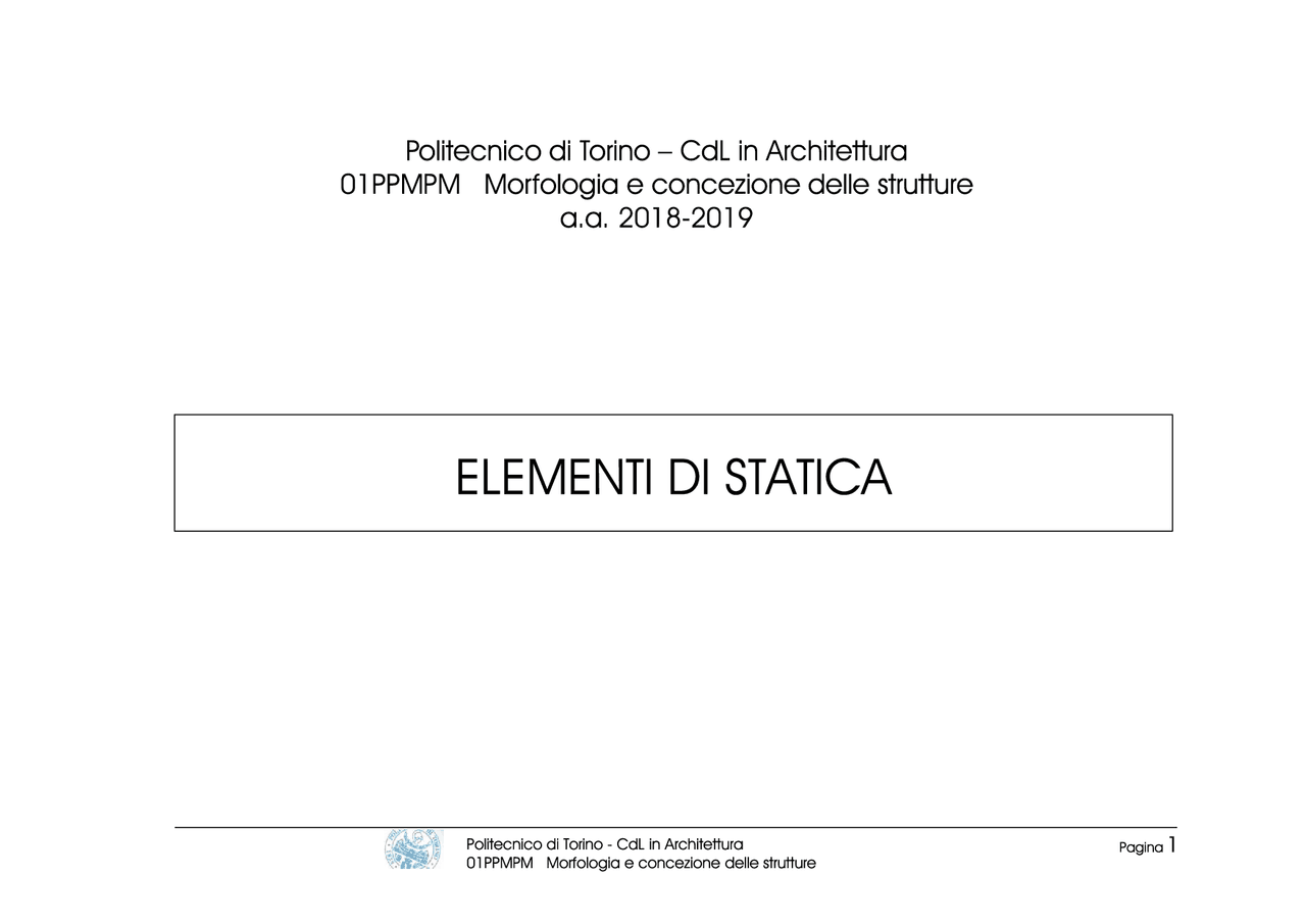 Elementi Di Statica Docsity