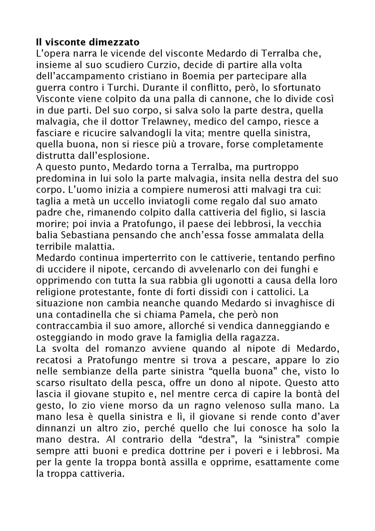 Il Visconte Dimezzato Docsity